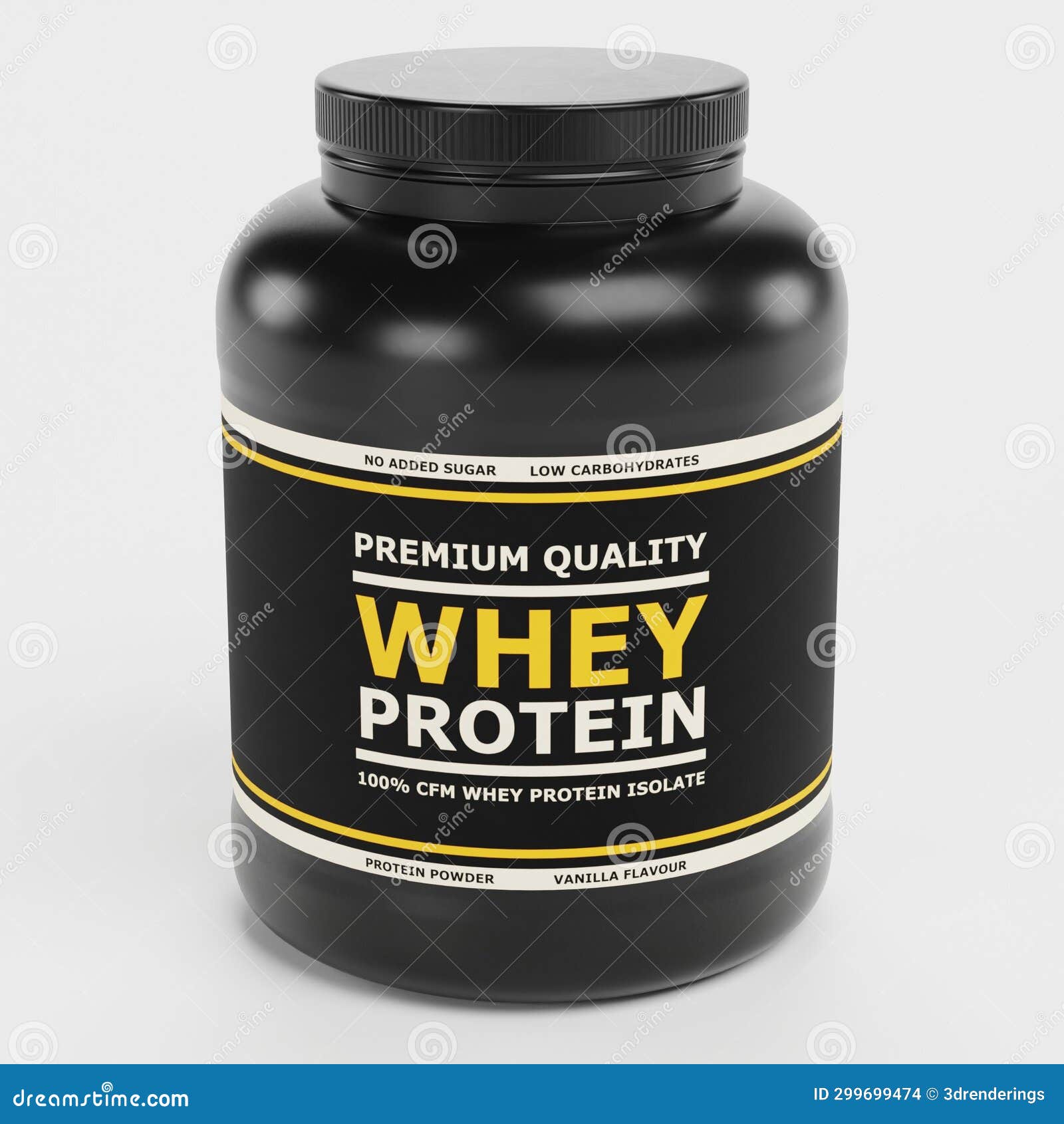 3D Render of Whey Protein stock illustration. Illustration of powder ...