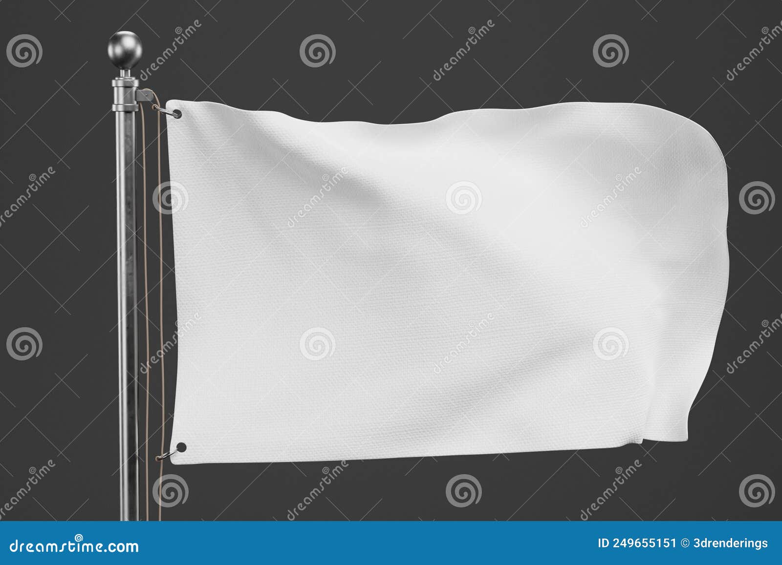 3D Render of White Flag stock illustration. Illustration of banner ...