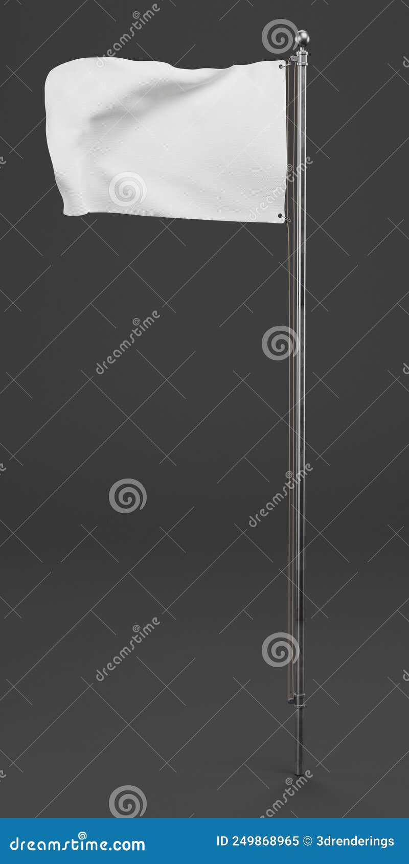 3D Render of White Flag stock illustration. Illustration of sign ...