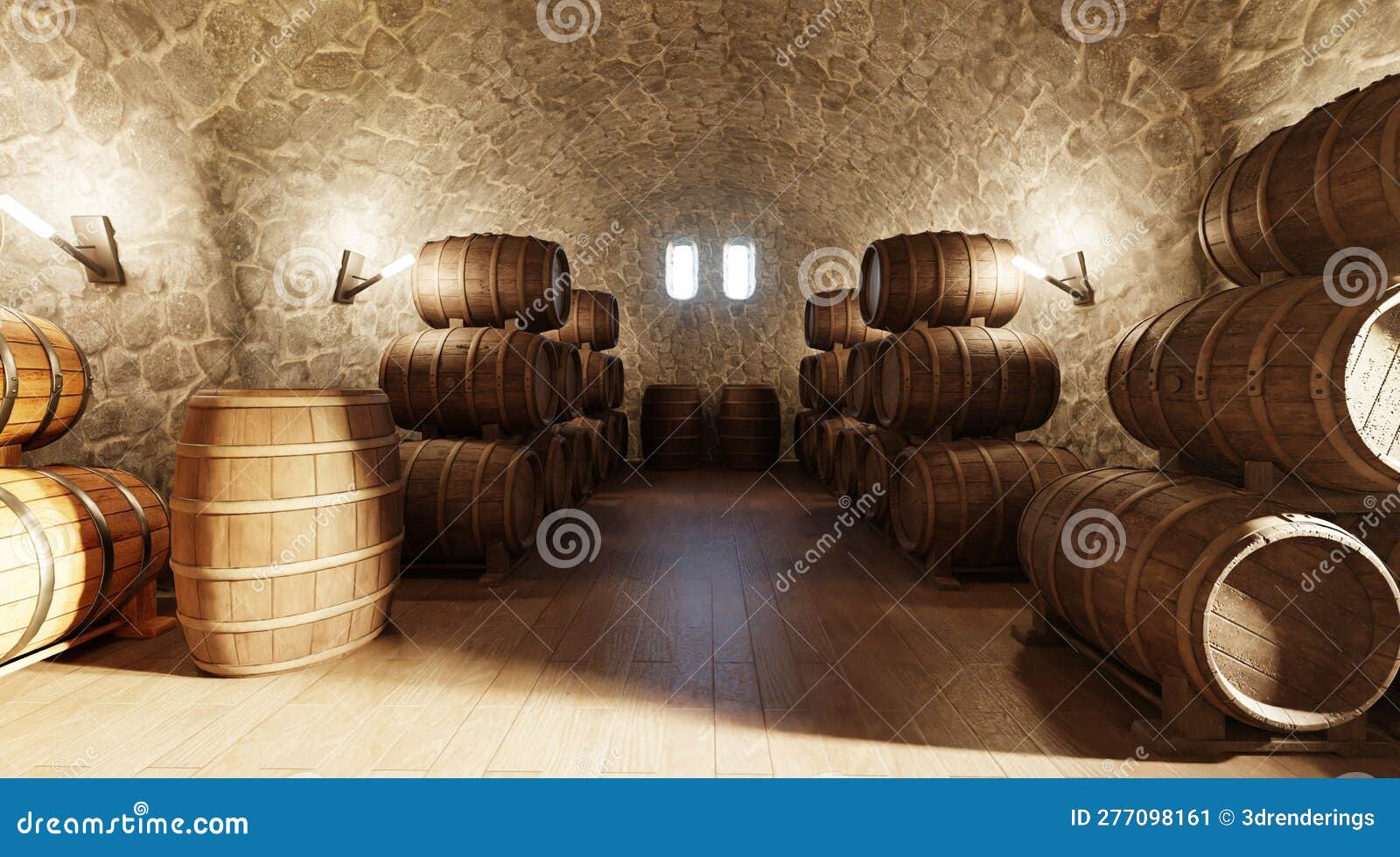 3D Render of Wine Cellar stock illustration. Illustration of furniture ...