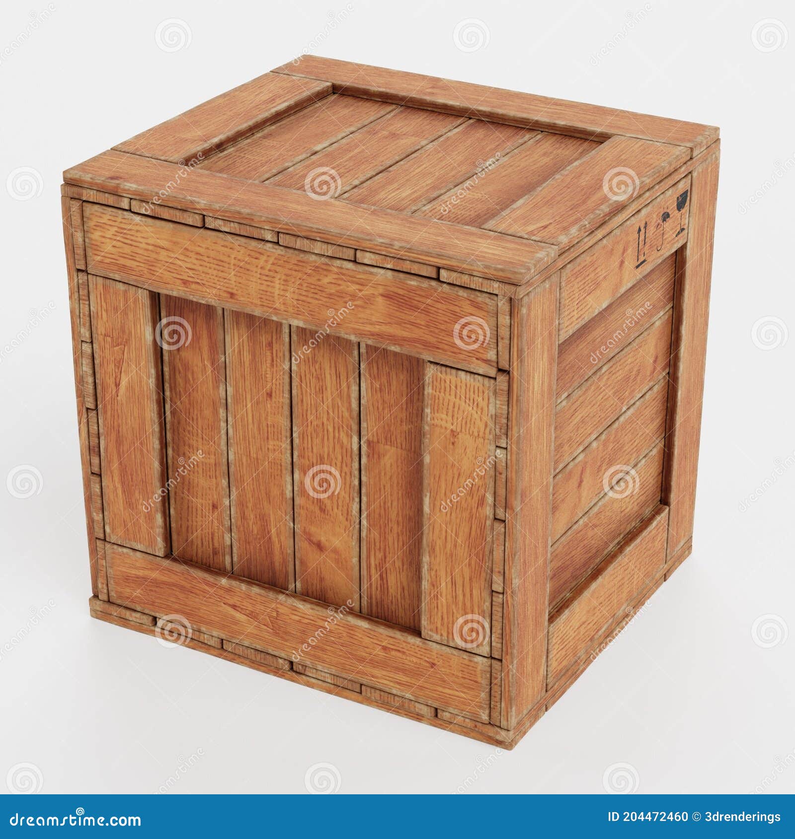 3D Render of Wooden Box stock illustration. Illustration of used ...