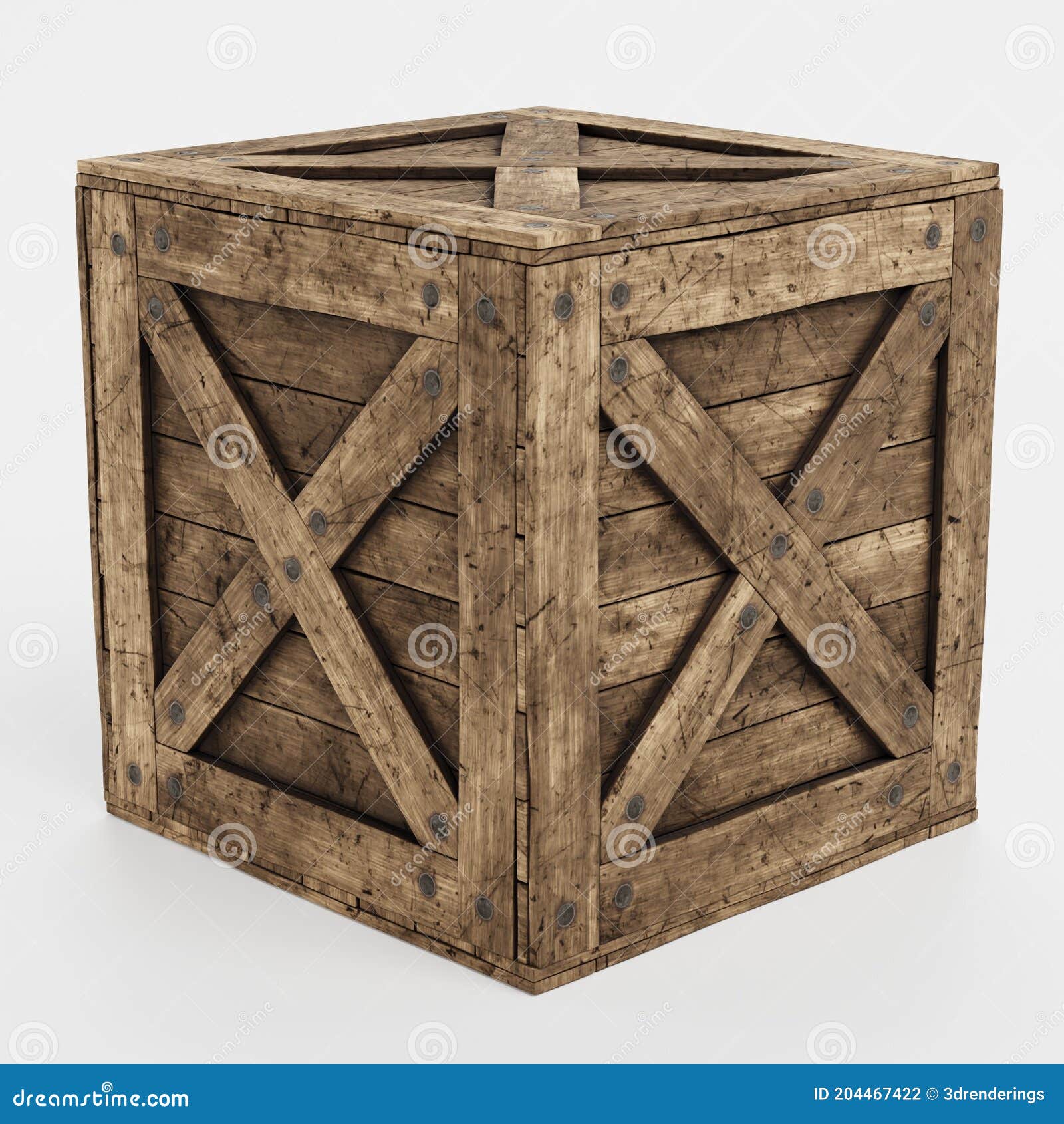 3D Render of Wooden Box stock illustration. Illustration of storage ...