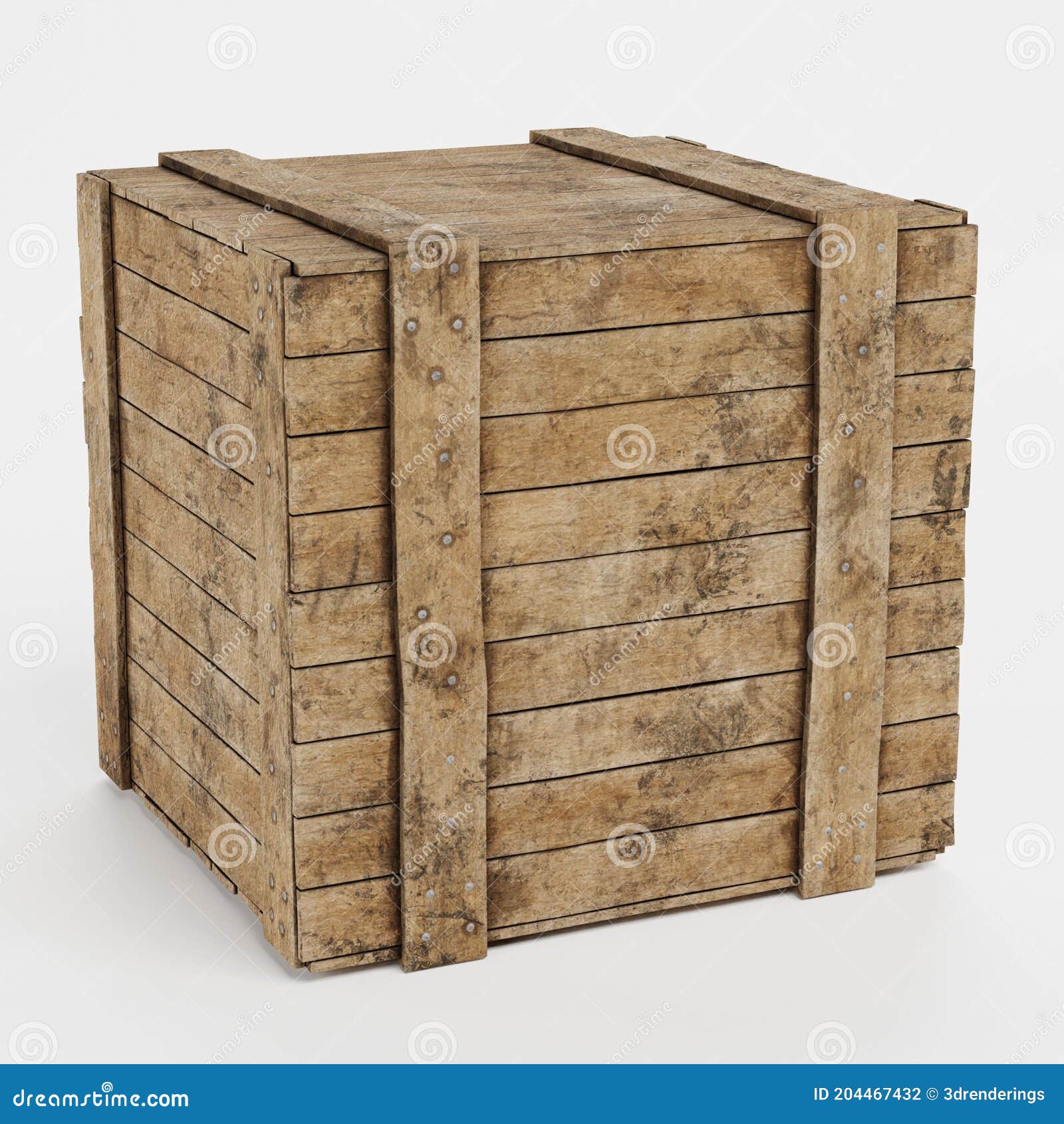 3D Render of Wooden Box stock illustration. Illustration of storage ...