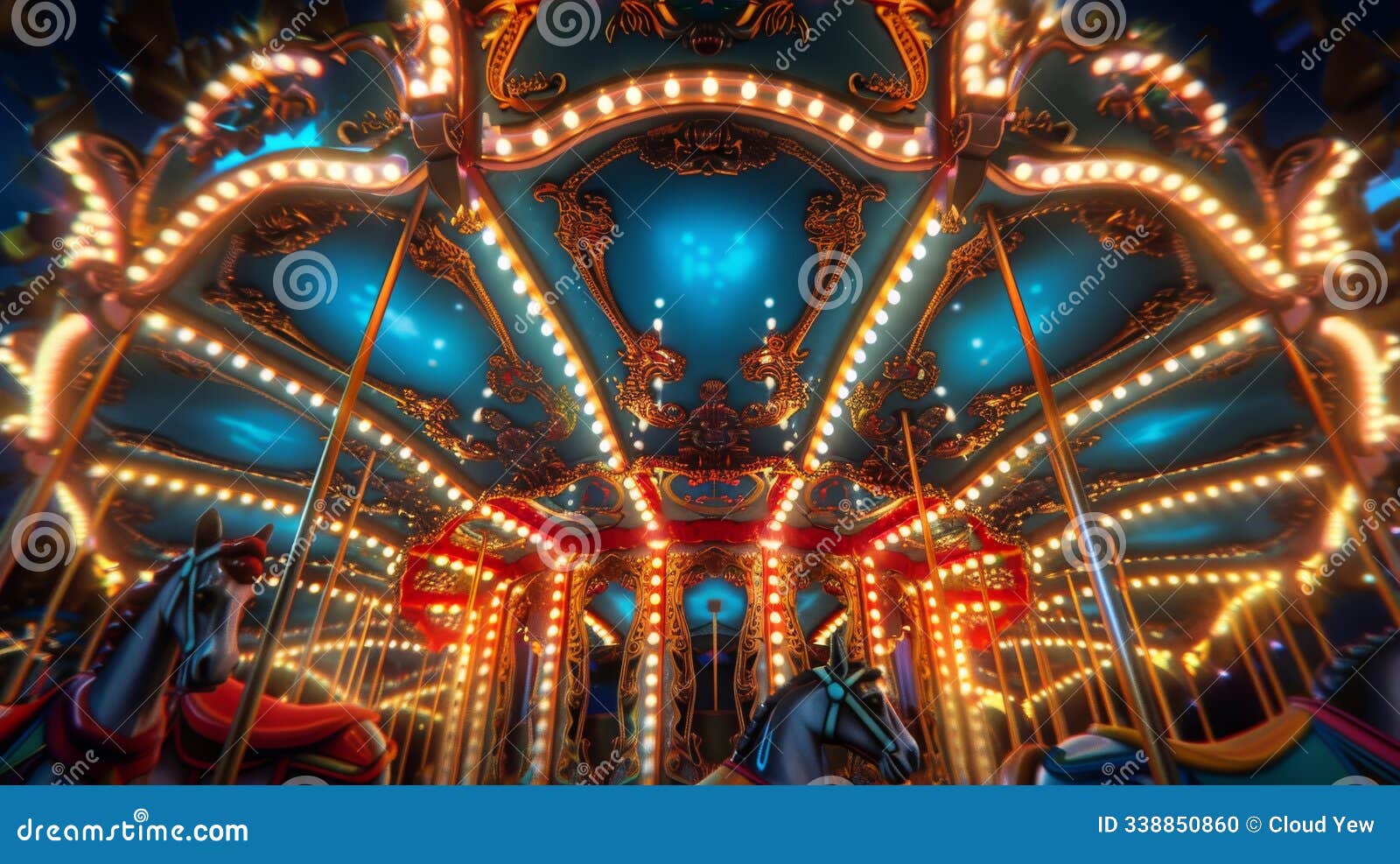 Realistic 3D Rendering of a Carousel Canopy Stock Illustration ...