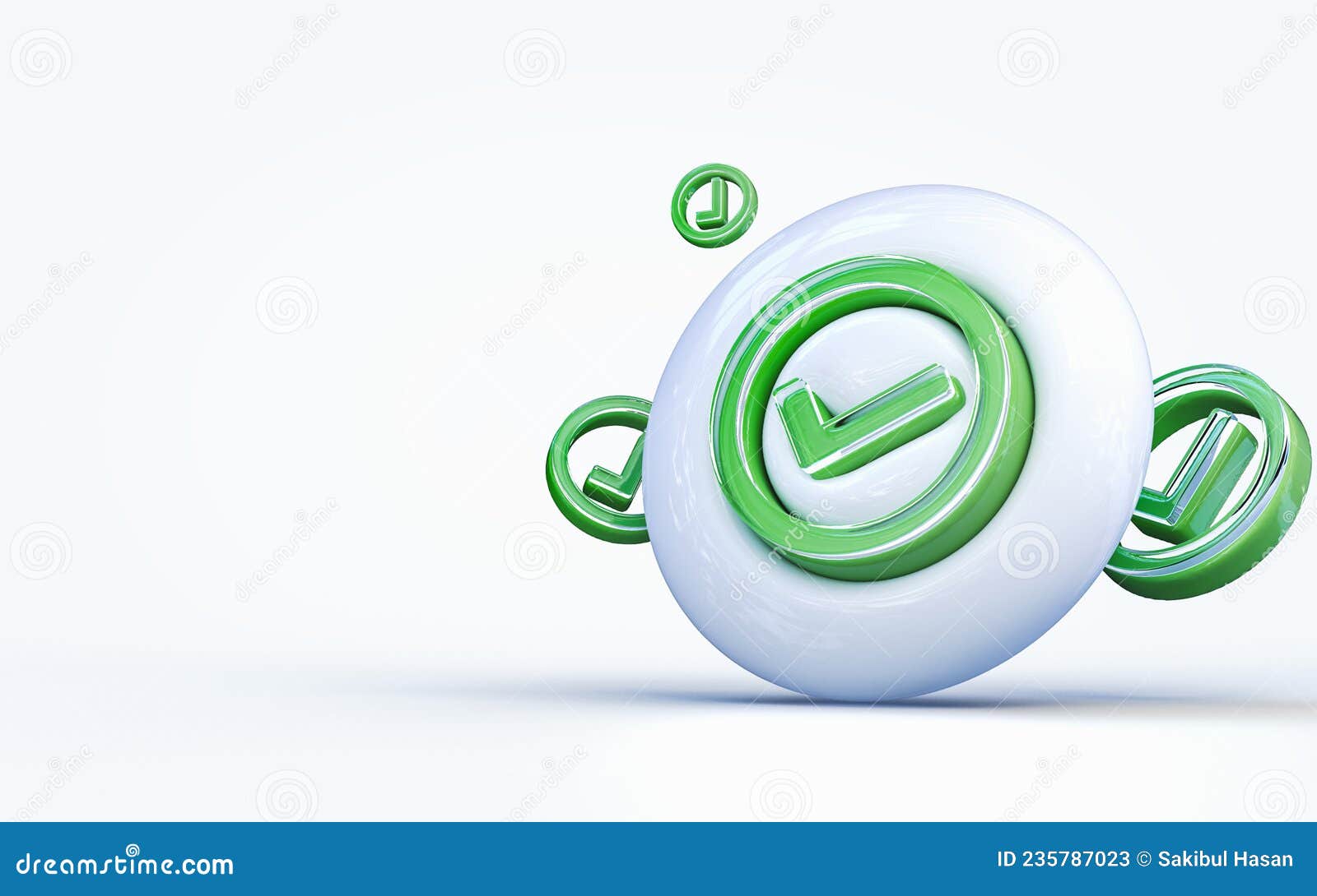 Checkmark Sign Realistic 3d Rendering Iconic Background Stock ...