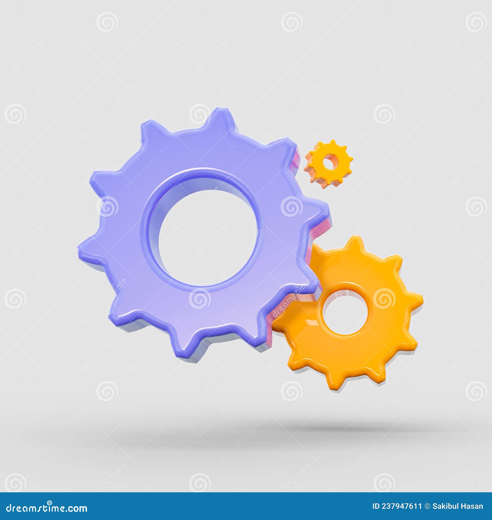 Realistic 3d Rendering Gear Sign 3d Render Stock Illustration ...