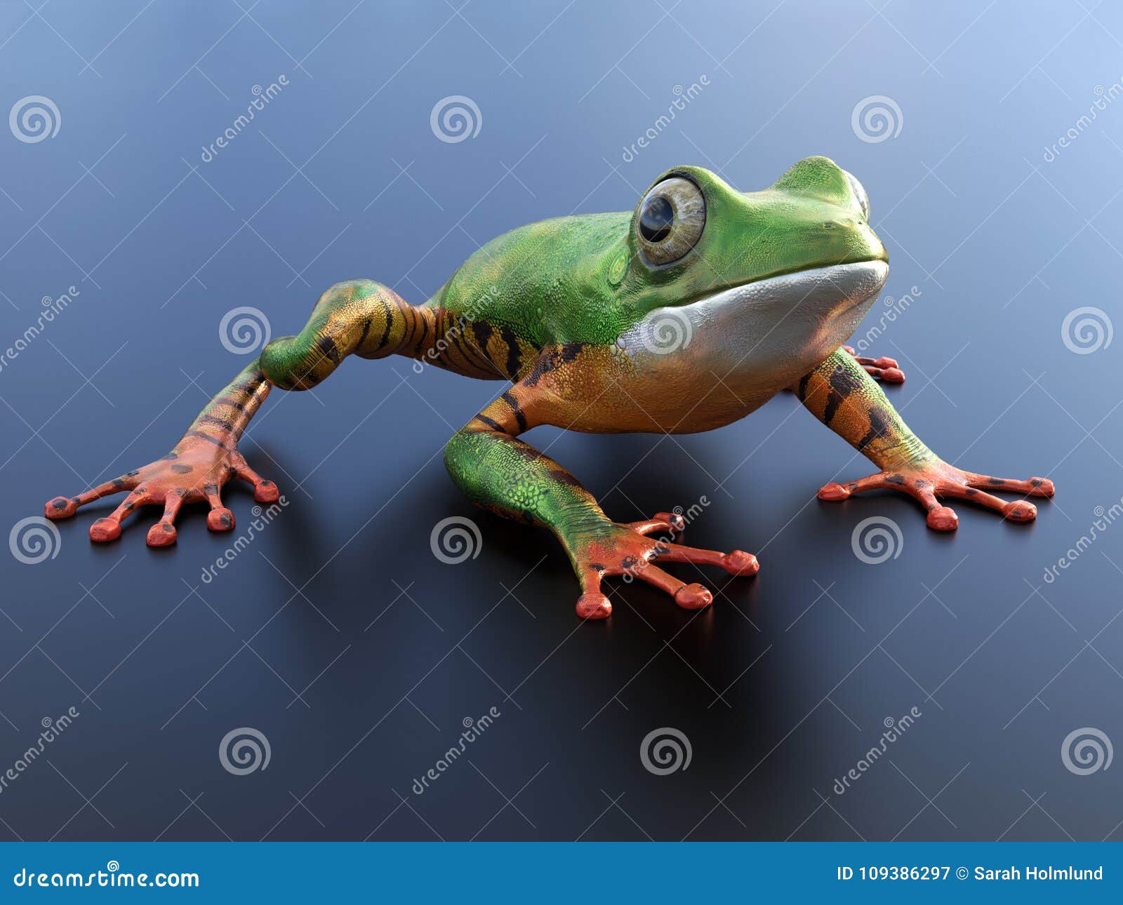 3D Rendering of a Realistic Tree Frog. Stock Illustration ...