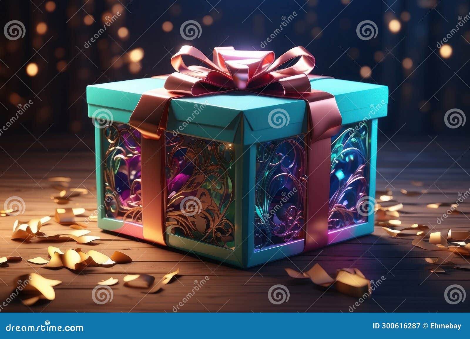 A Realistic 3D Rendering of a Gift Box Generative by AI Stock ...