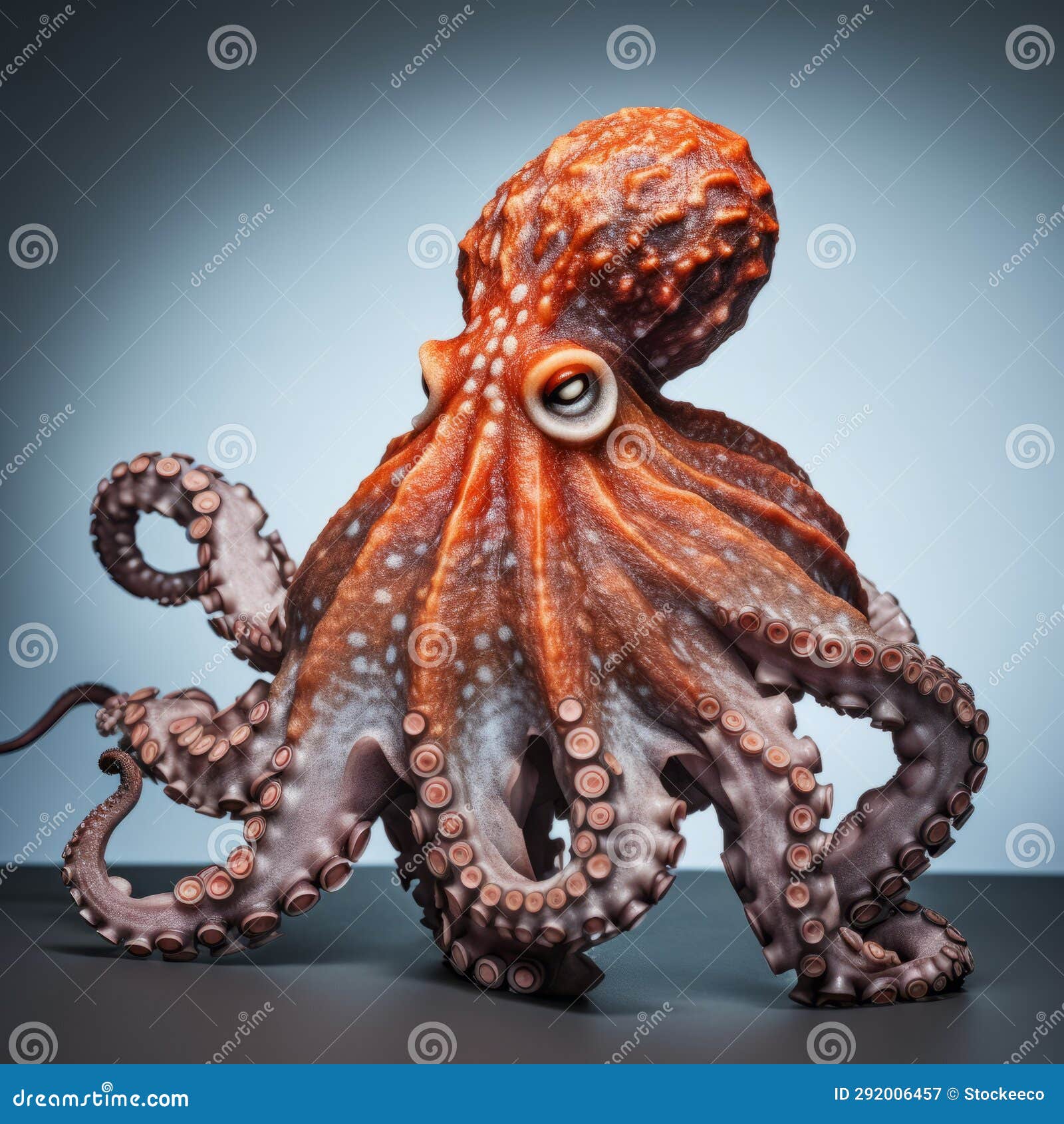 Realistic 3d Rendering of Octopus in Studio Shot Stock Illustration ...