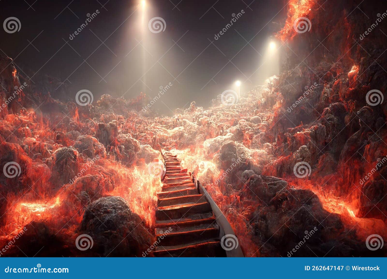 Realistic 3D Rendering of a Staircase To Hell Stock Illustration ...