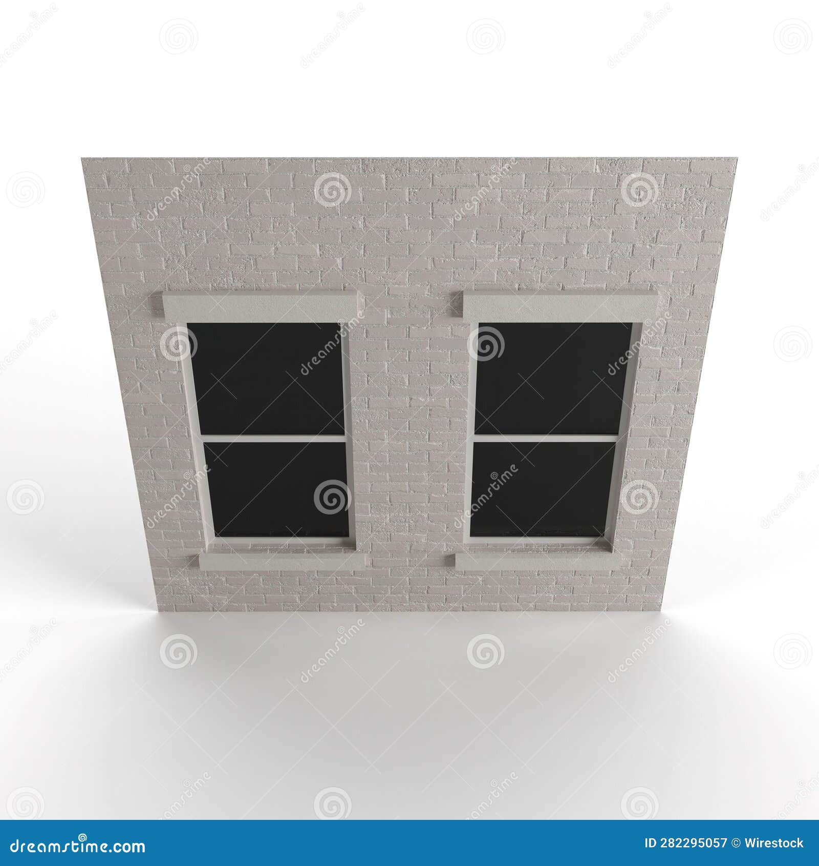 Realistic 3D Rendering of a White Wall with Two Windows Stock ...