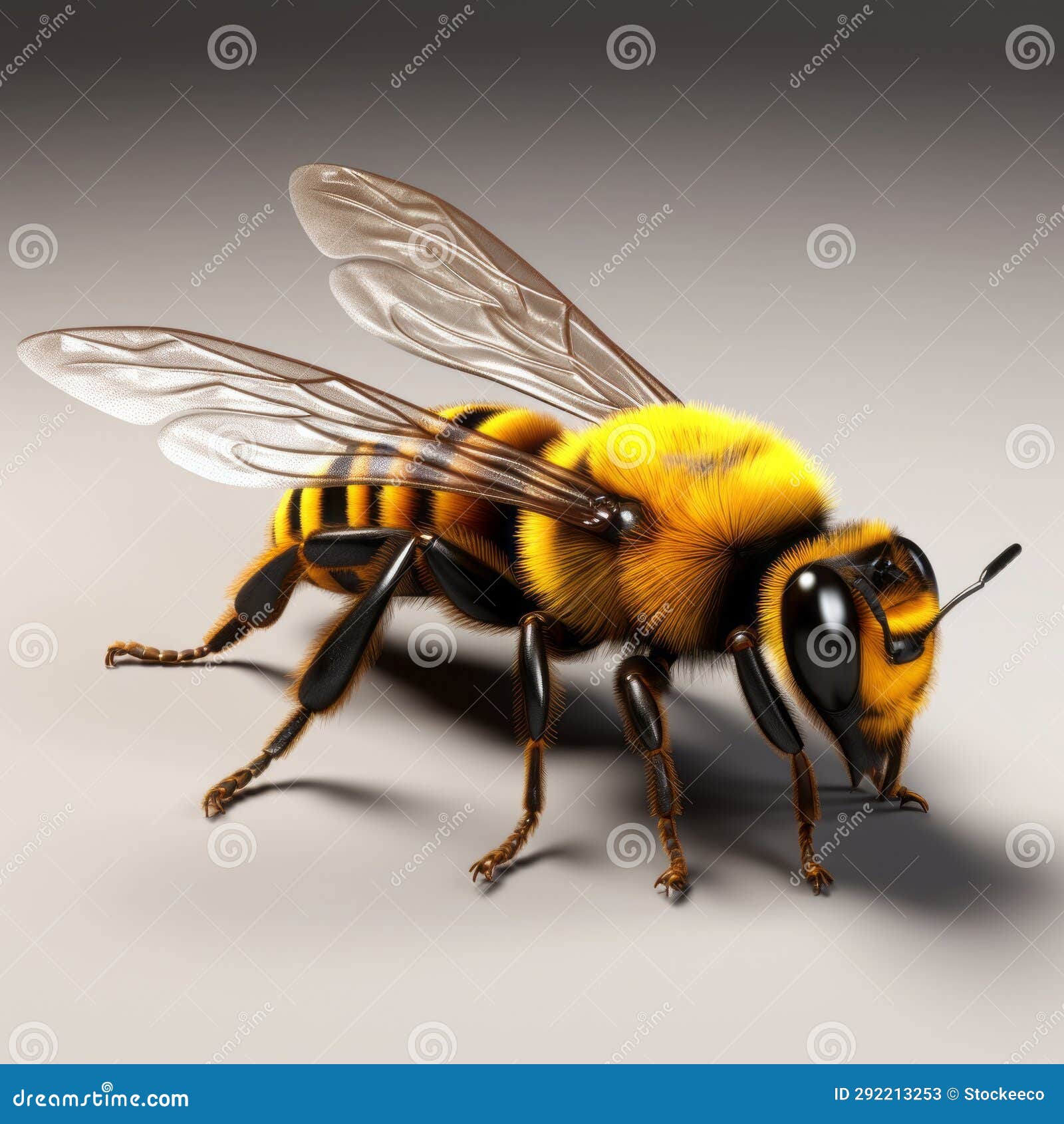 Realistic 3d Renderings of Bees on Transparent Background Stock ...