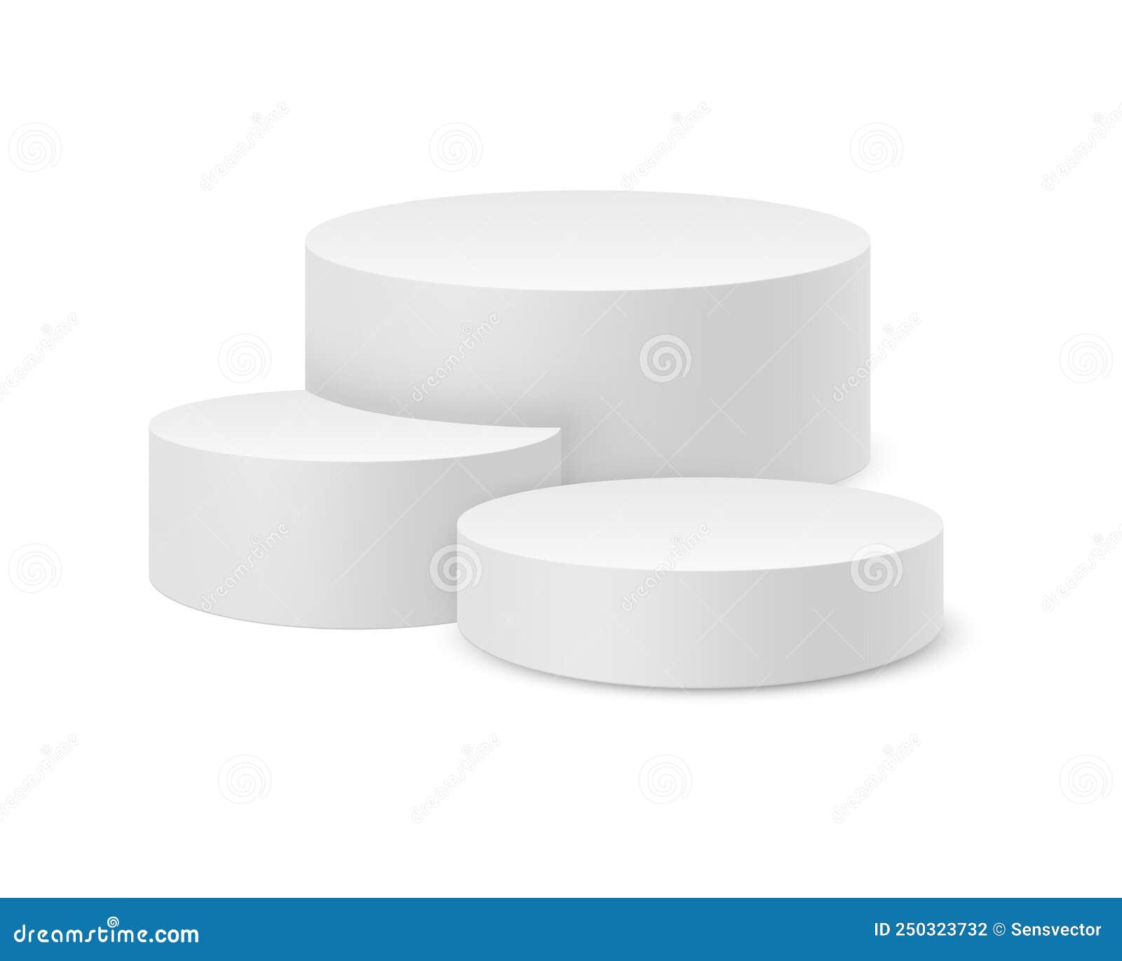 Realistic 3D Round Shape Podiums, Stage Platforms Stock Vector ...