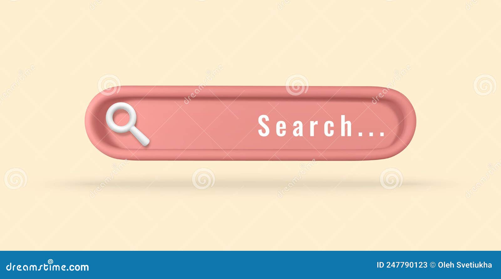 Realistic 3d Search Bar Design Element in Cartoon Minimal Style on ...