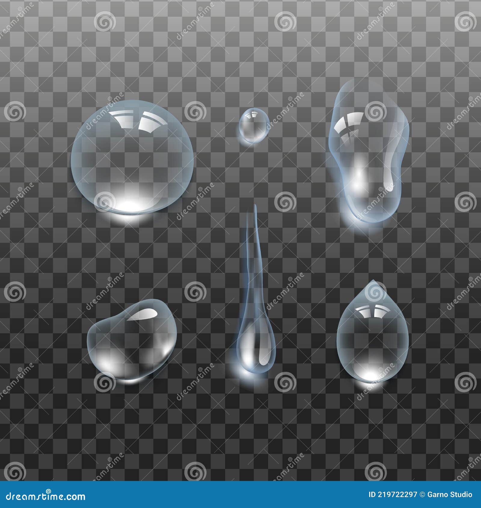 Realistic 3d Set of Water Drops on Transparent Background Stock Vector ...