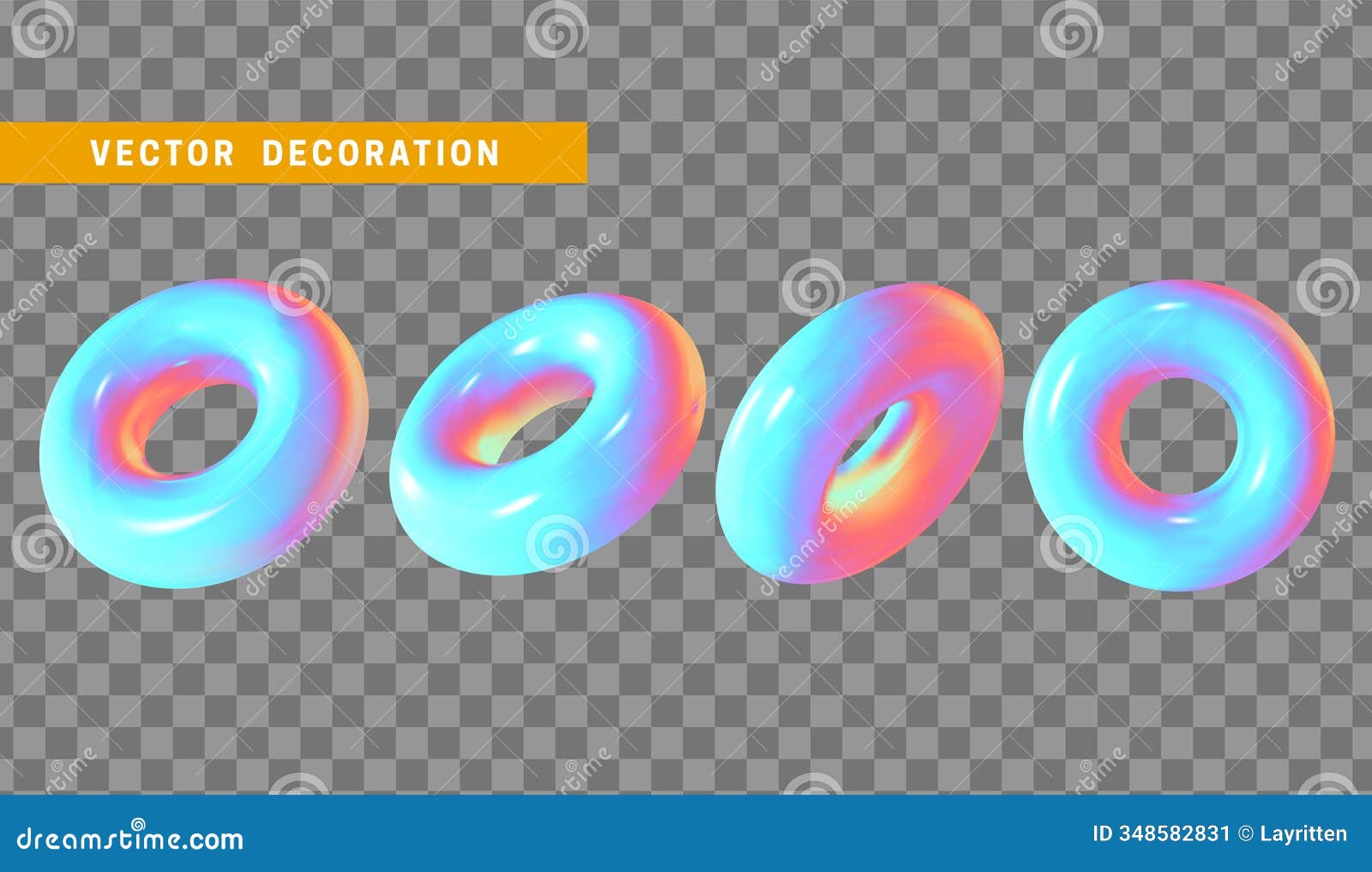 Realistic Torus Shapes. Vector Illustration. | CartoonDealer.com #217022918