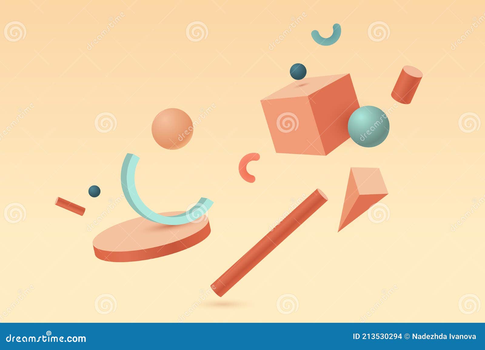 3D Shapes Floating Colorful Fluids In Weightlessness Royalty-Free Stock ...