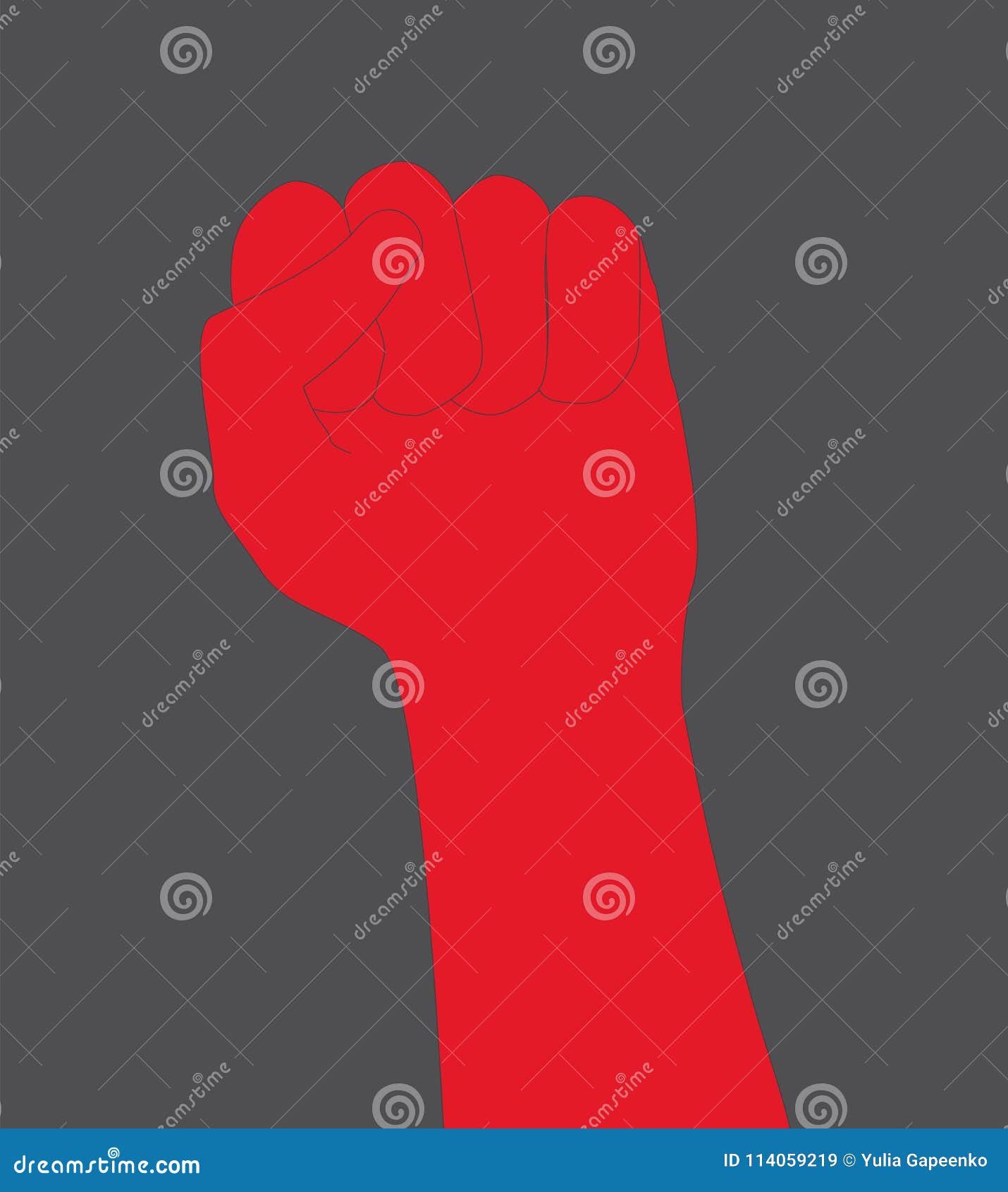 Realistic 3D Silhouette of an Closed Hand on White Background. Vector ...