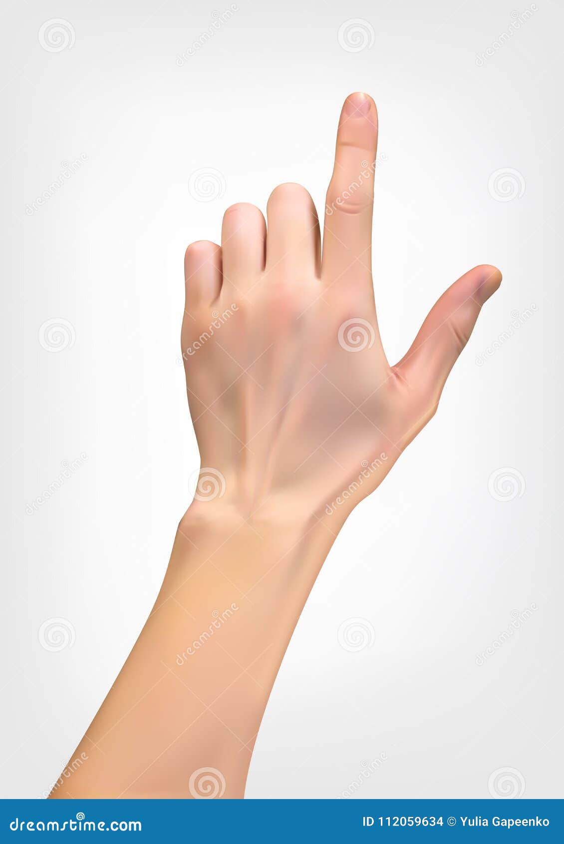 Realistic 3D Silhouette of Hand with an Index Finger Indicating Either ...