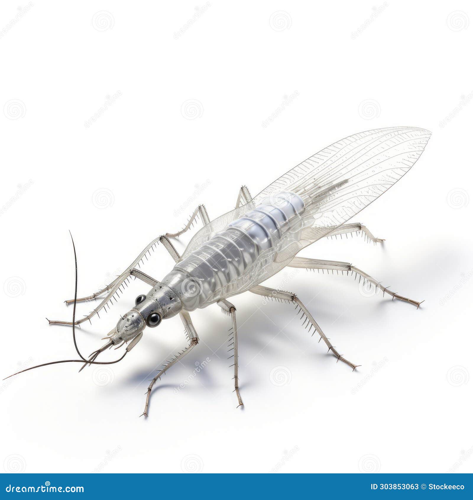Realistic 3d Silverfish On White Background - Translucent Water ...