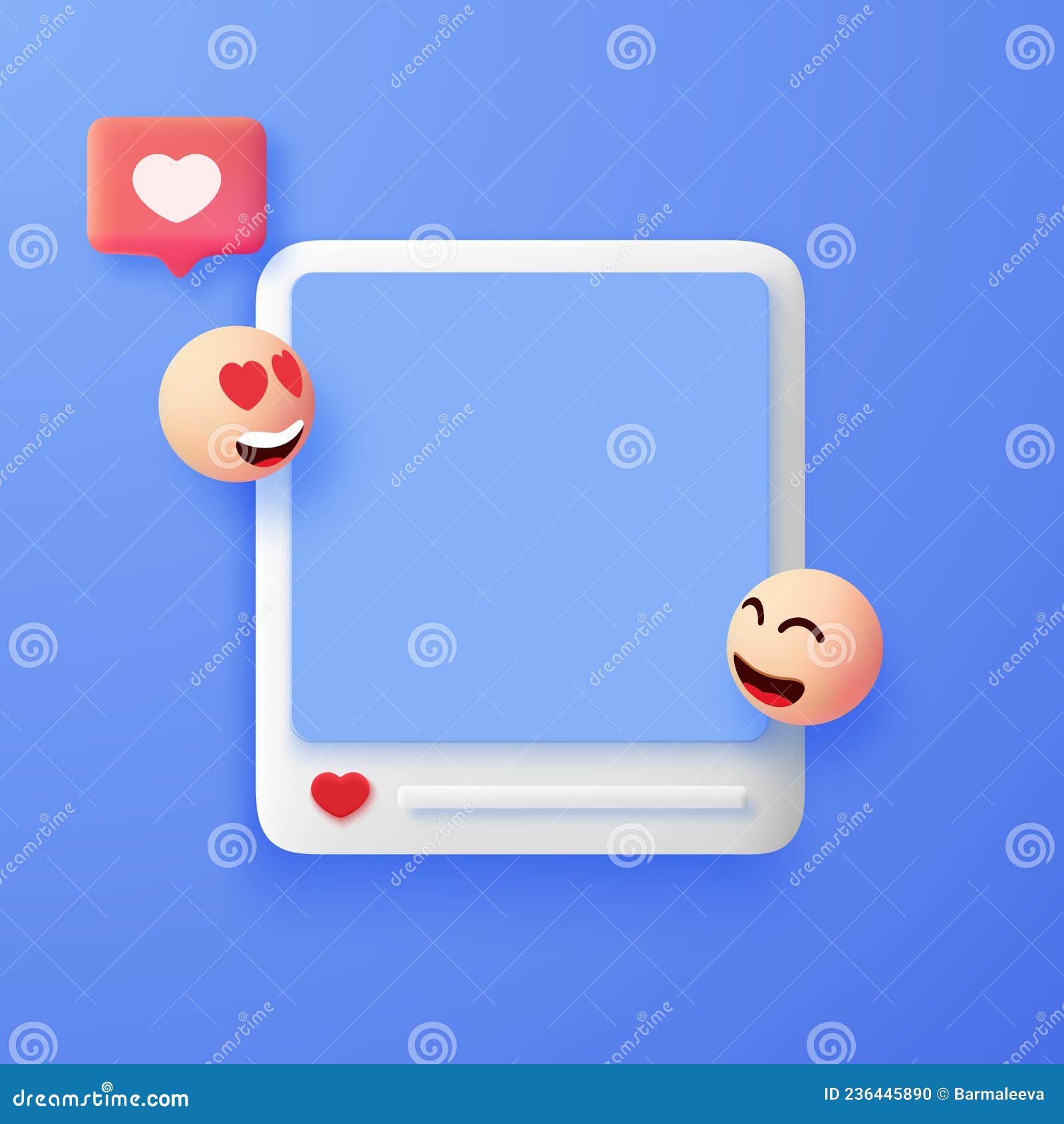 Realistic 3d Social Media with Smiling Faces. Interaction between ...