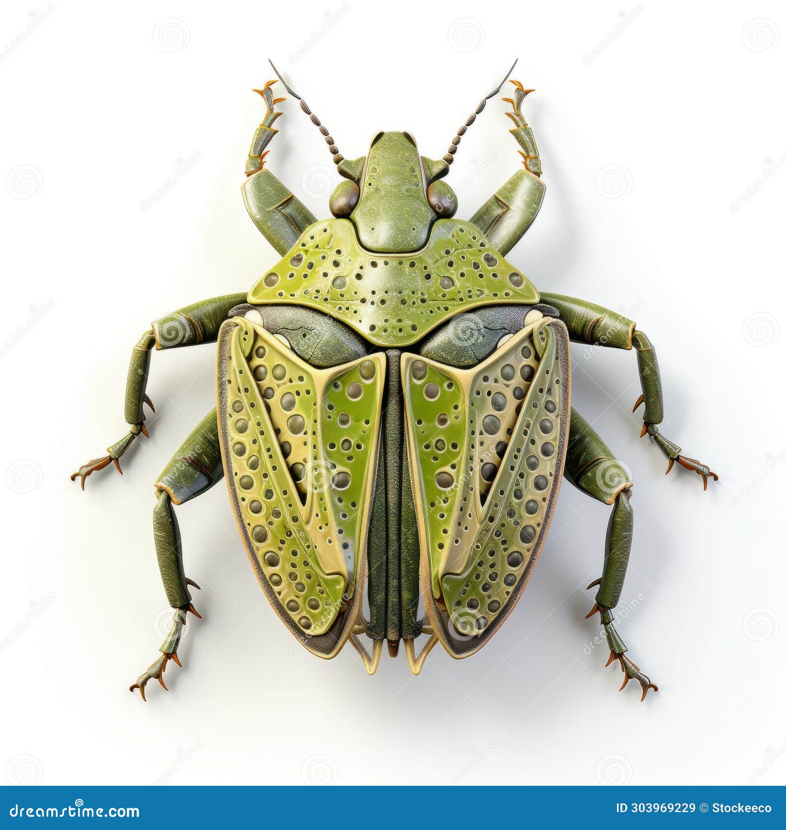 Realistic 3d Stink Bug Model on White Background Stock Illustration ...