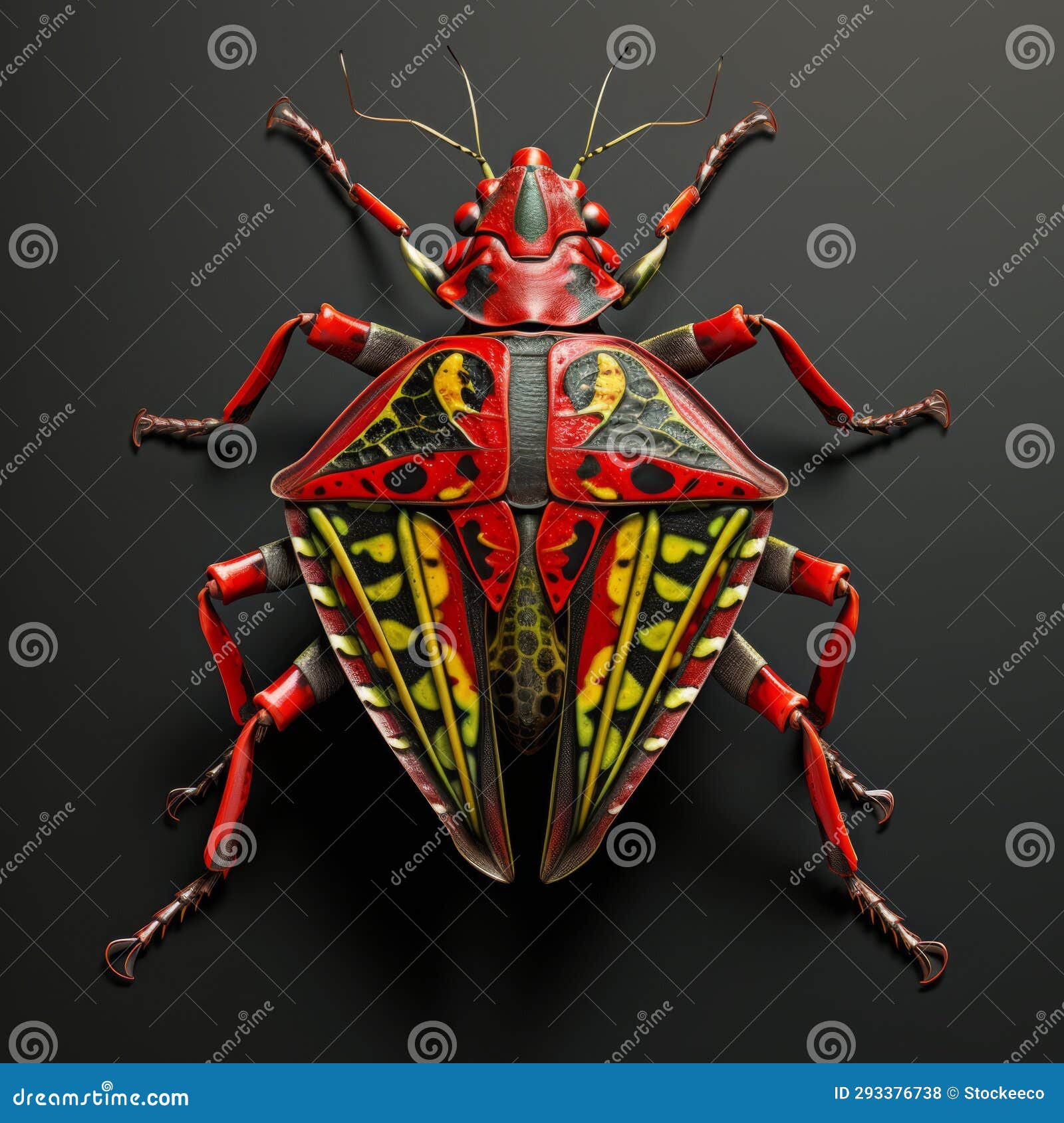 Realistic 3d Stink Bug with Striking Symmetrical Patterns Stock ...