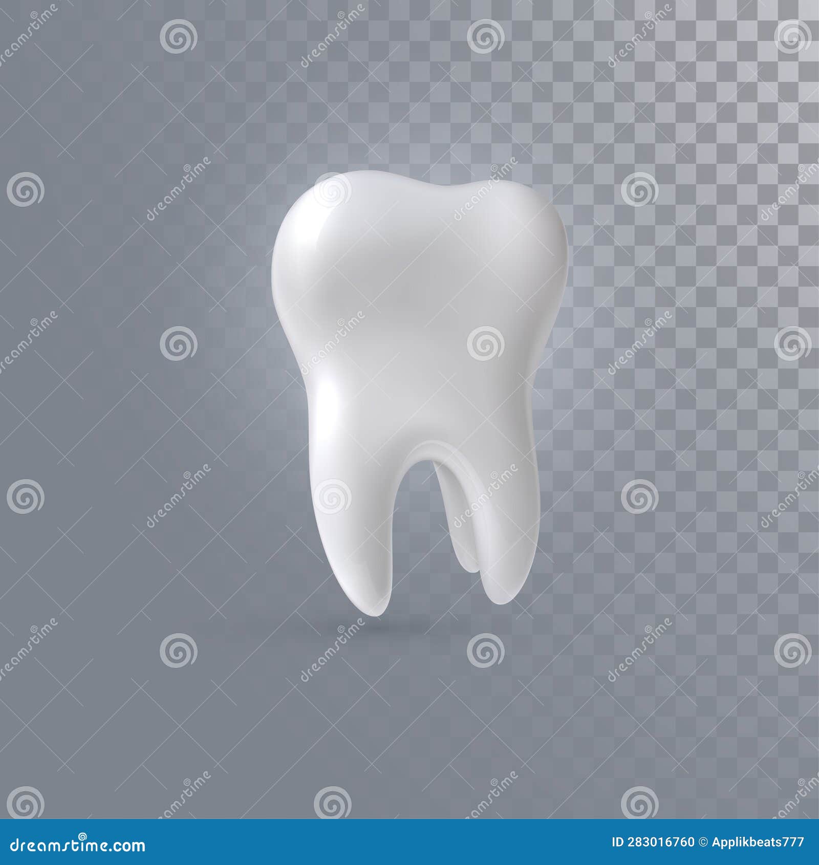 Realistic 3d Tooth Isolated on Transparent Background Stock Vector ...