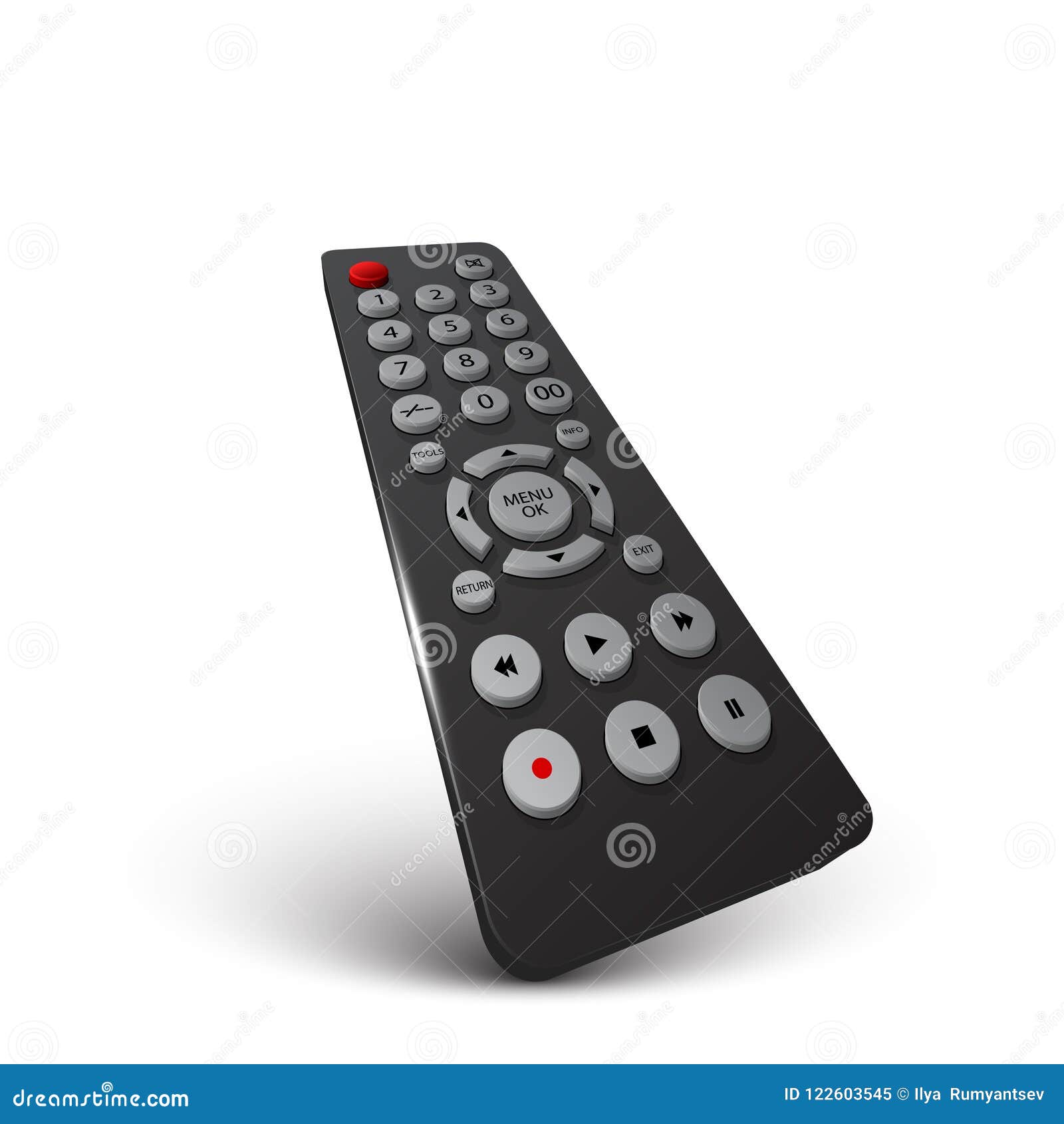 Realistic 3d Tv Remote Isolated on White Background Stock Vector ...