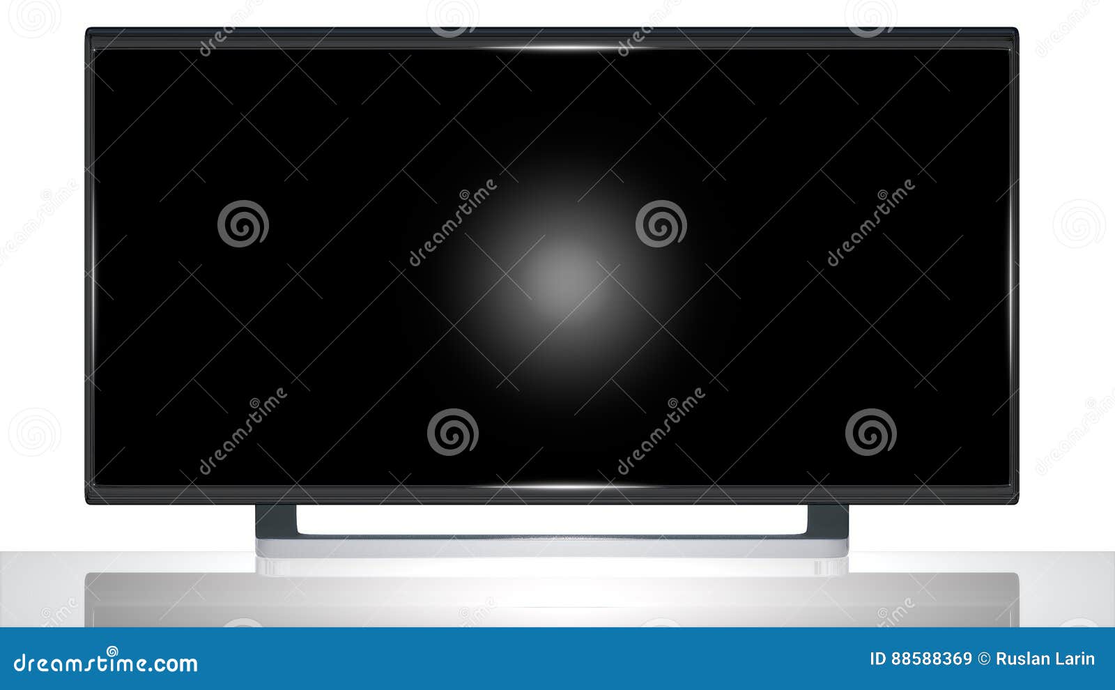 Realistic 3D TV Screen Monitor Stock Illustration - Illustration of ...