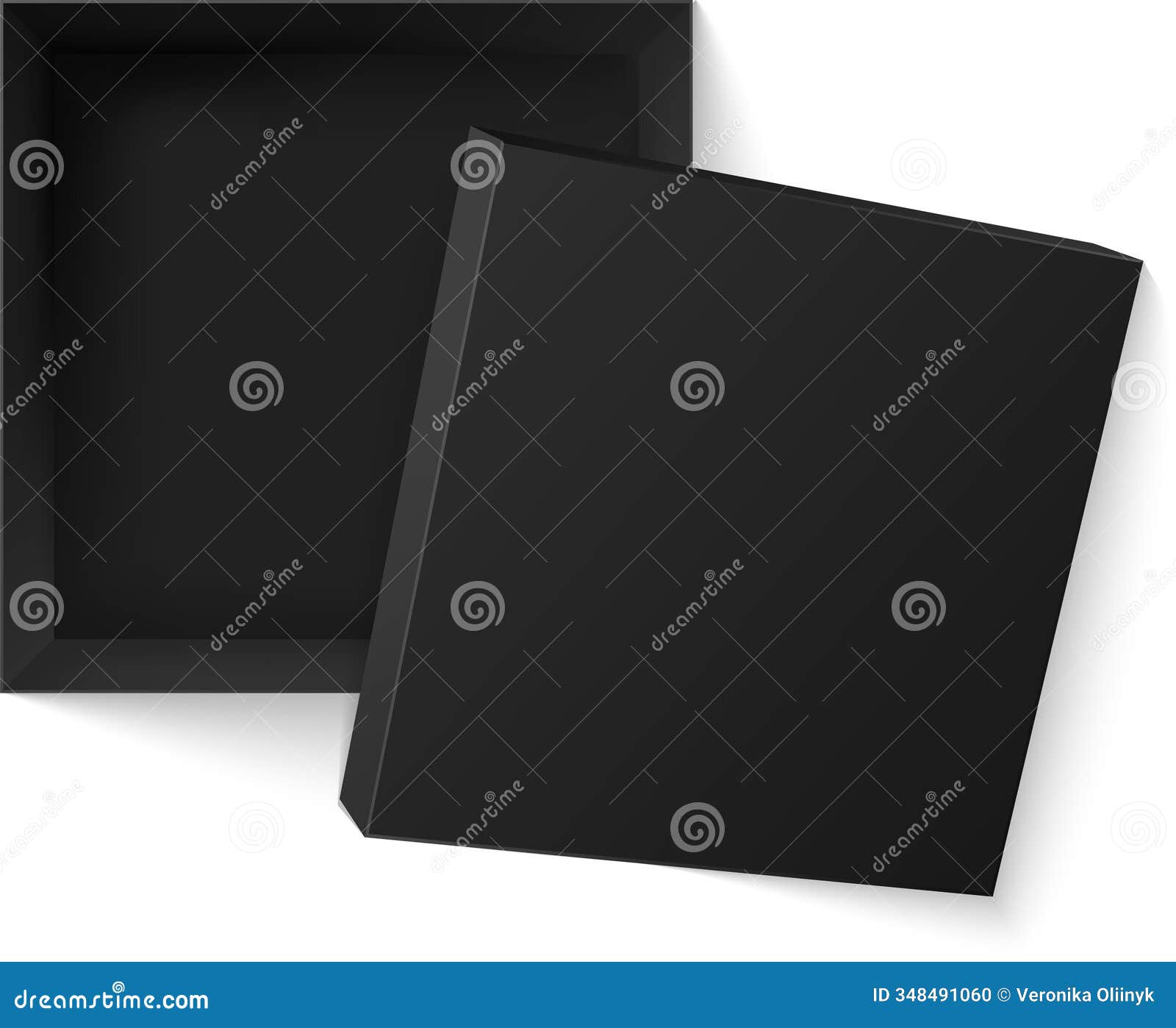 Realistic 3d Vector Illustration Of A Black Square Box Opening ...