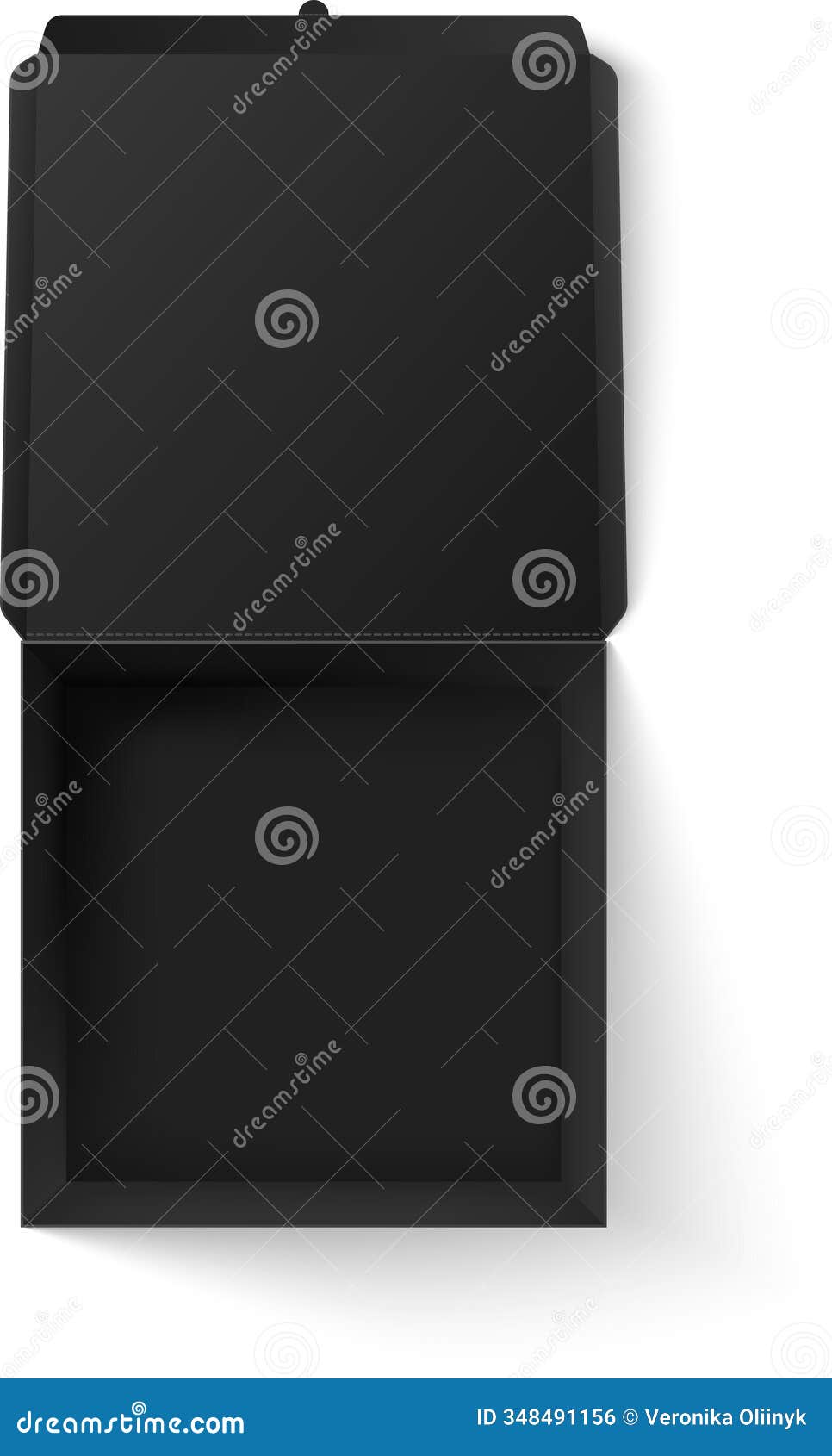 Realistic 3d Vector Illustration of an Open Black Square Pizza Box from ...