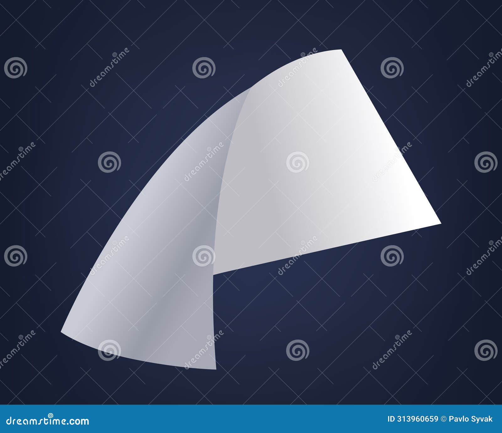 Realistic 3d Vector Paper Sheet Falling Down. Thin, Flat Material Made ...