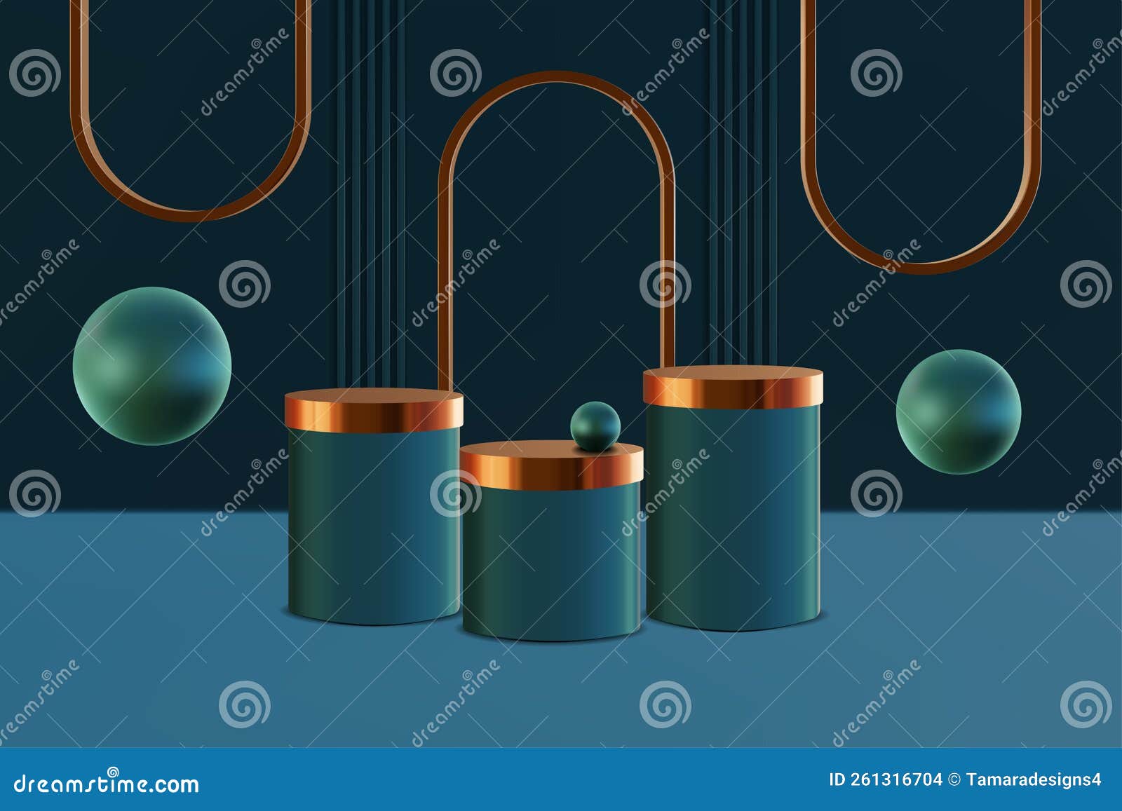 Realistic 3D Vector Scene with Luxury Geometric Product Dais Stock ...