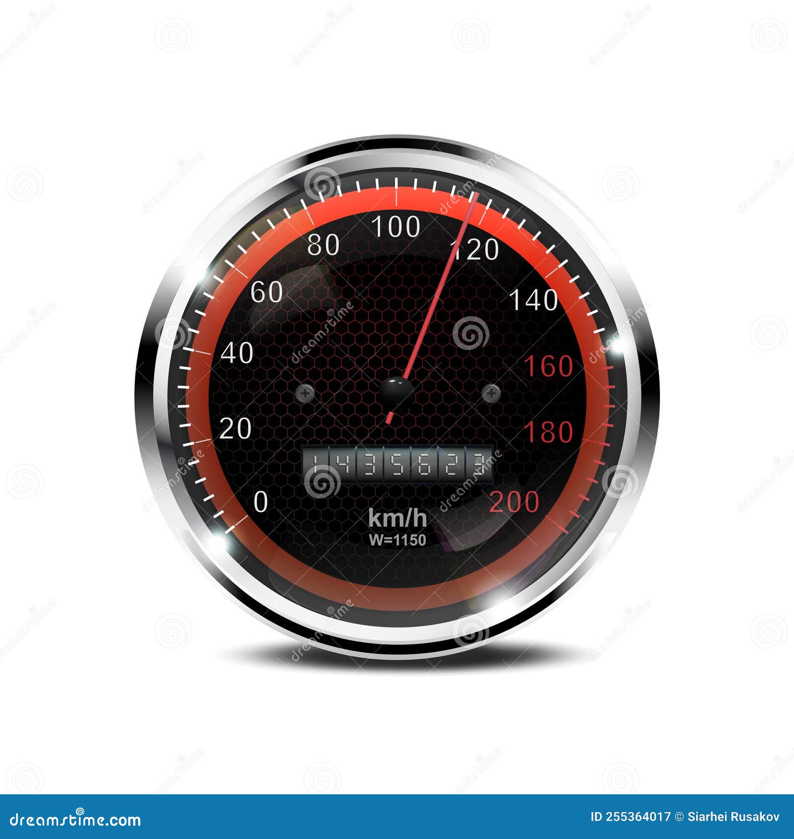 Realistic 3D Vector, Speedometer With Illumination And Backlight On A ...