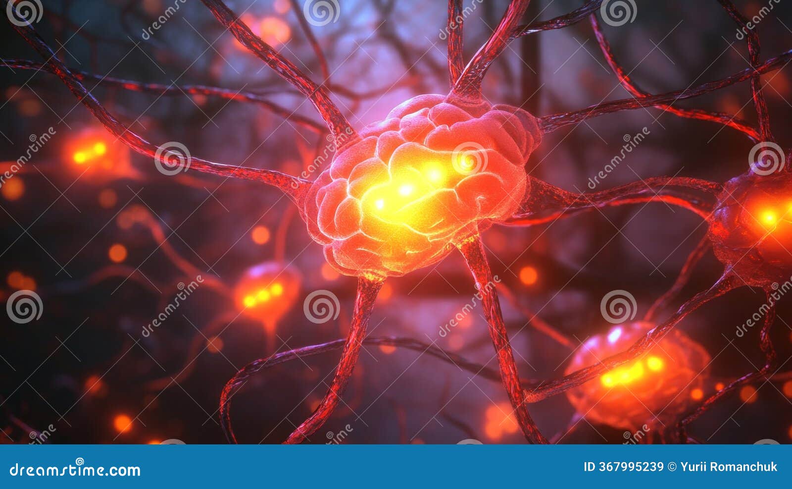 Neurotransmitters Binding To Receptors On A Neuron Stock Photography ...