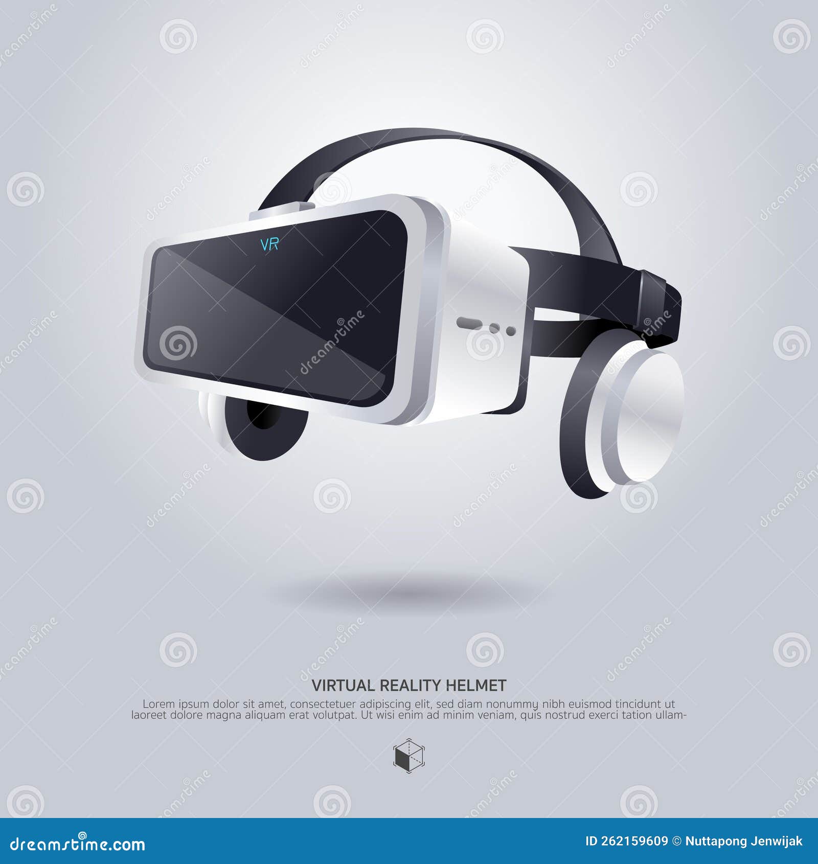 Realistic 3d VR Headset Illustration. Vector Virtual Reality Technology ...
