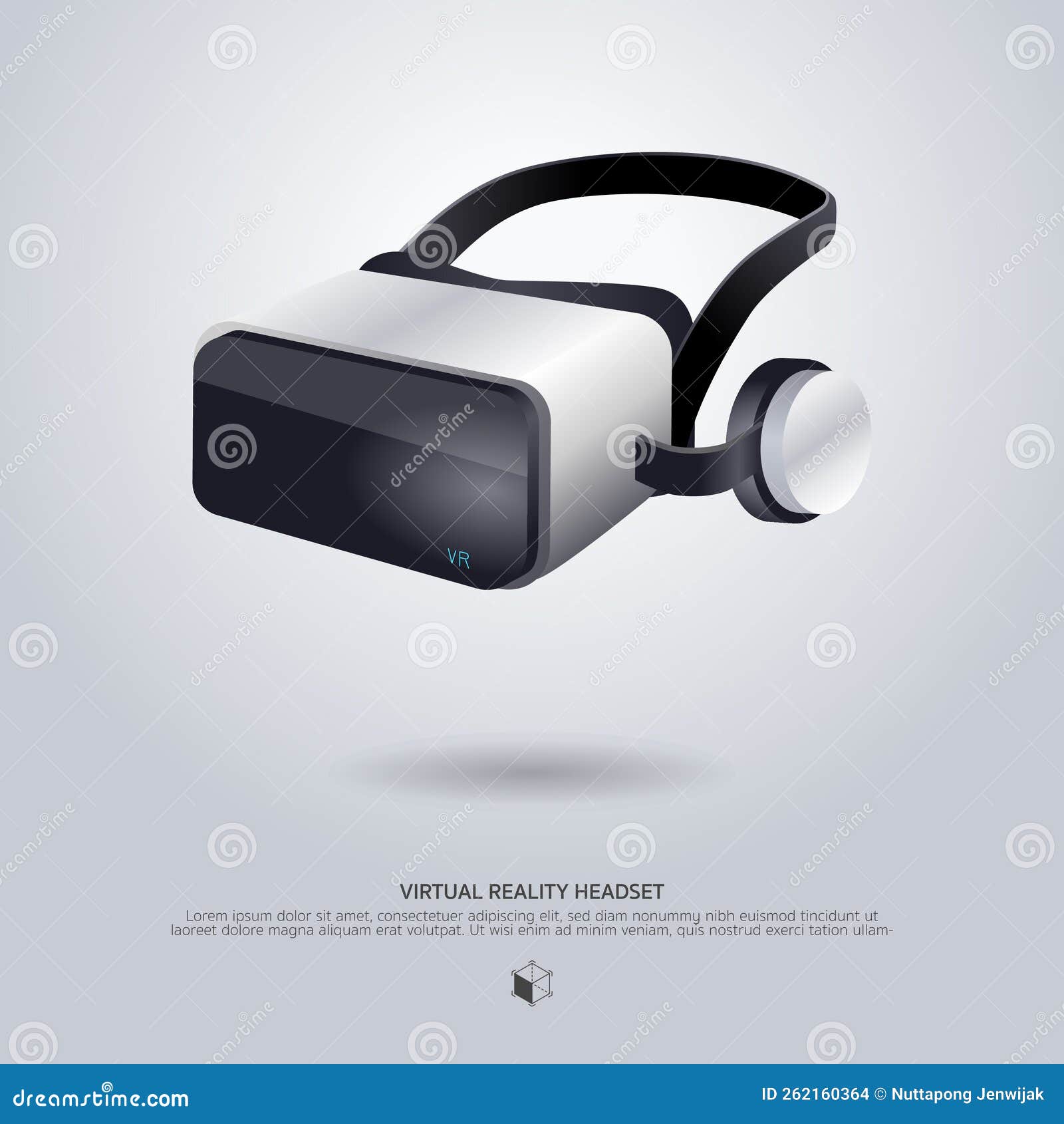 Realistic 3d VR Headset Illustration. Vector Virtual Reality Technology ...