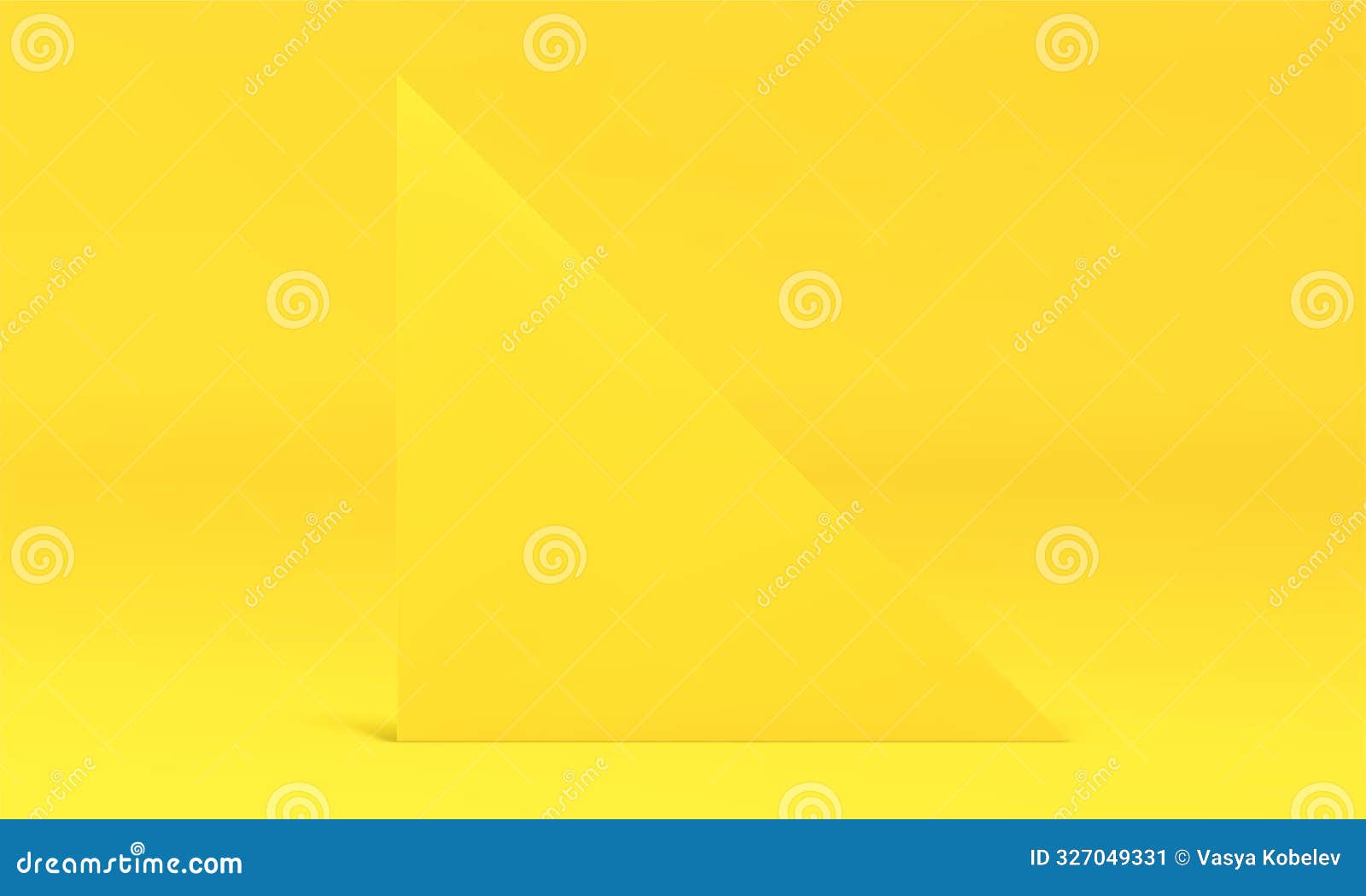 Realistic 3d Wall Bright Yellow Triangle Geometric Shape Backdrop with ...