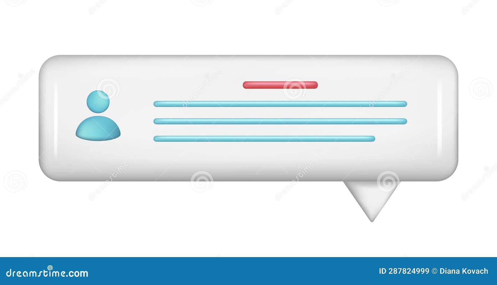 Realistic 3d White Speech Bubble, Message Button, Chat Box with Talk ...