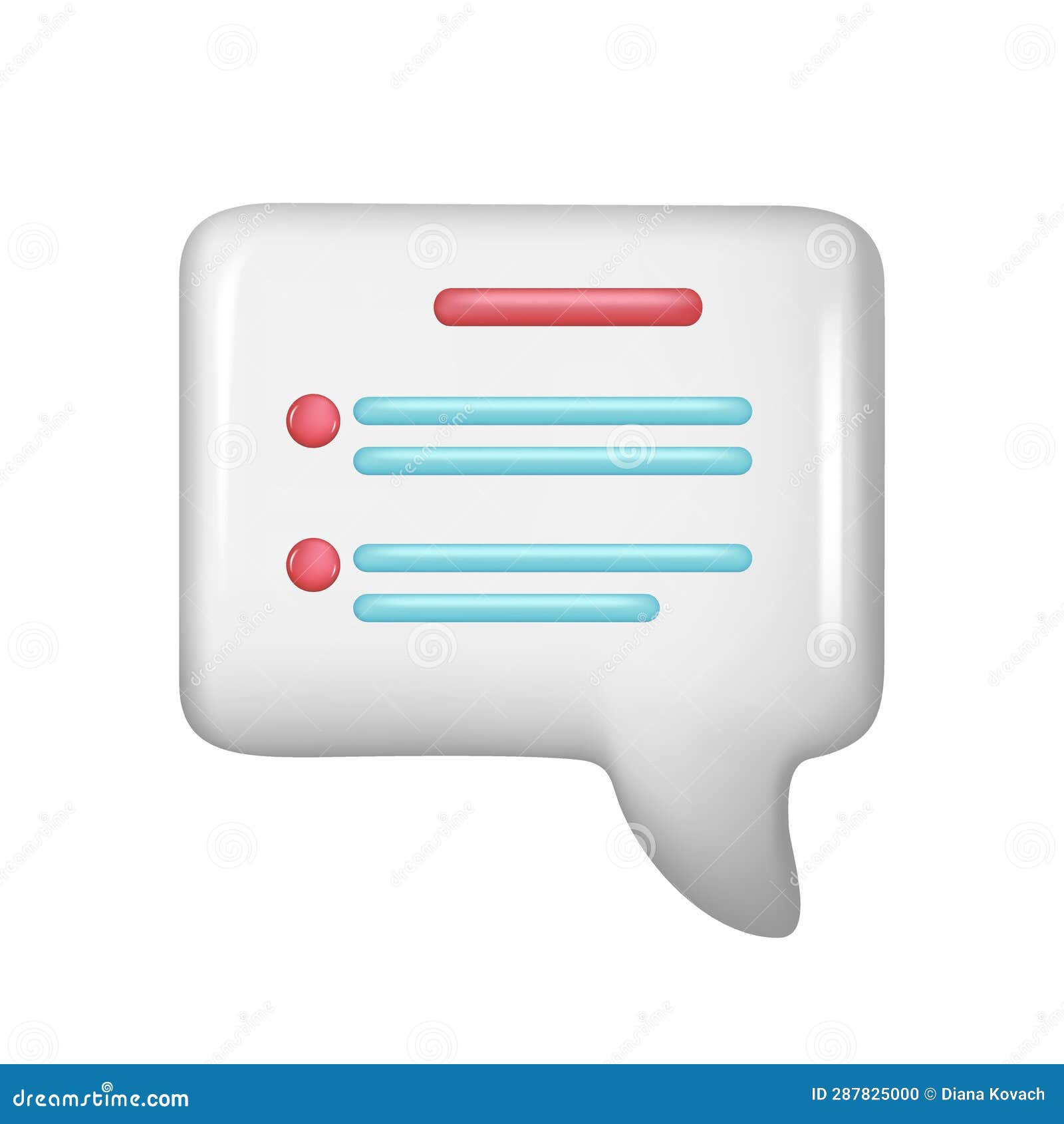 Realistic 3d White Speech Bubble, Message Button, Chat Box with Talk ...