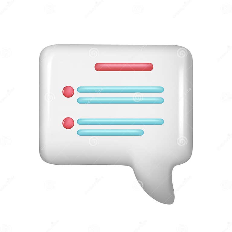 Realistic 3d White Speech Bubble, Message Button, Chat Box with Talk ...