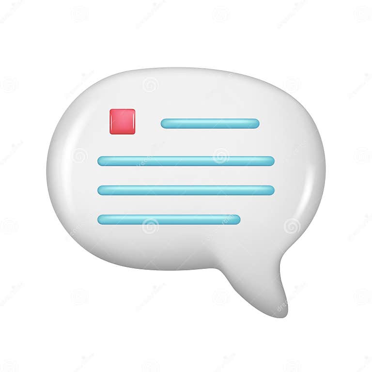 Realistic 3d White Speech Bubble, Message Button, Chat Box with Talk ...