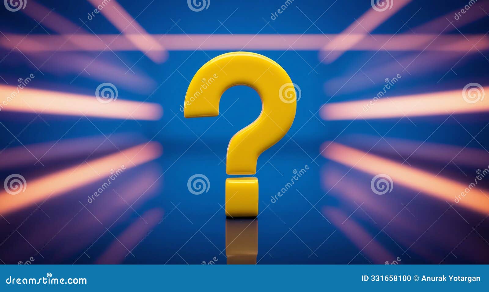 Realistic 3d Yellow Question Mark Vector Illustration Stock ...