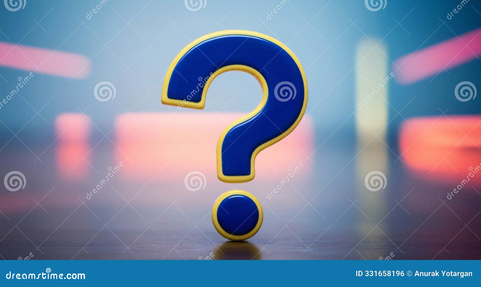 Realistic 3d Yellow Question Mark Vector Illustration Stock ...