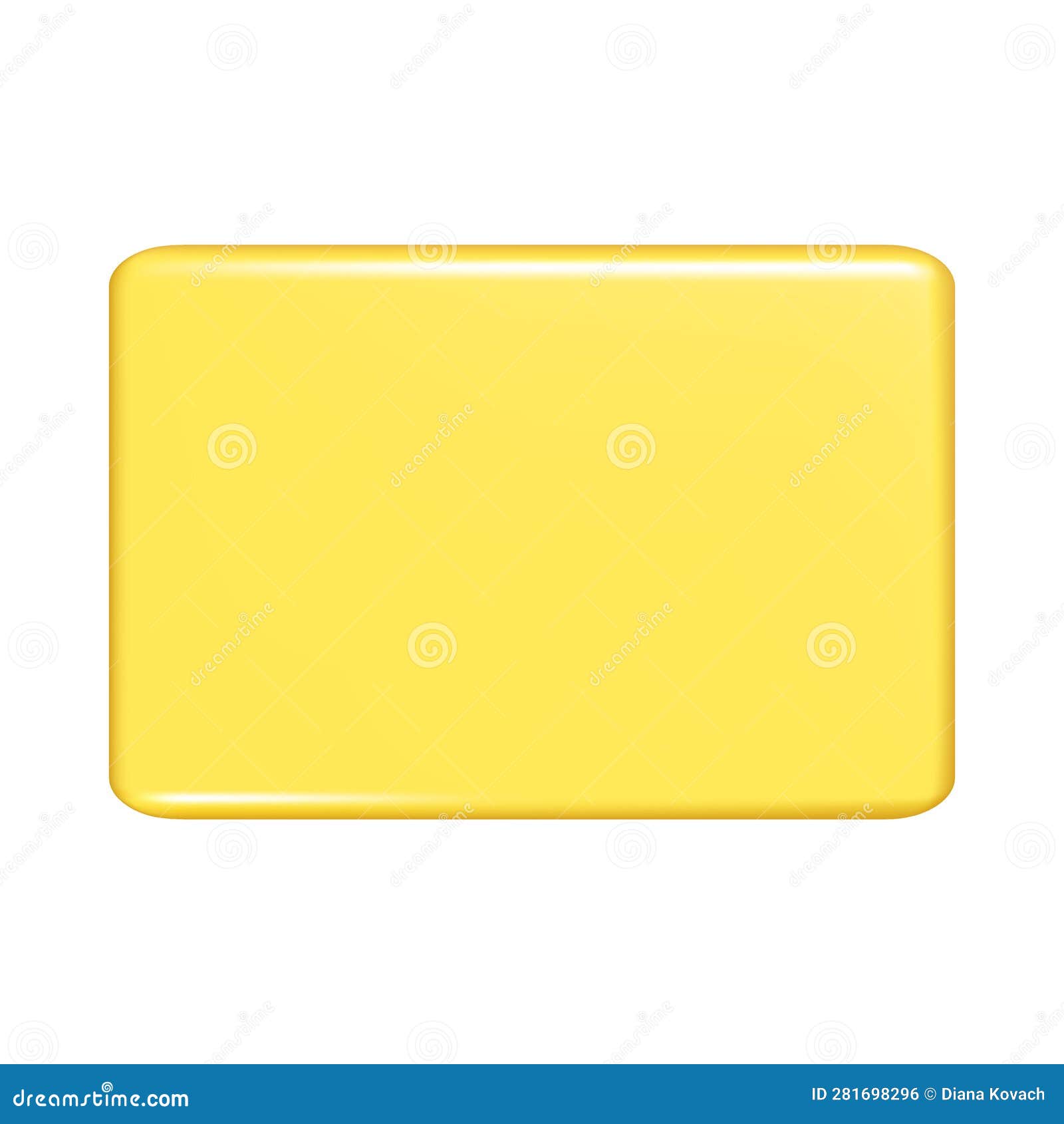 Realistic 3d Yellow Rectangular Frame, Button Icon. Decorative 3d ...