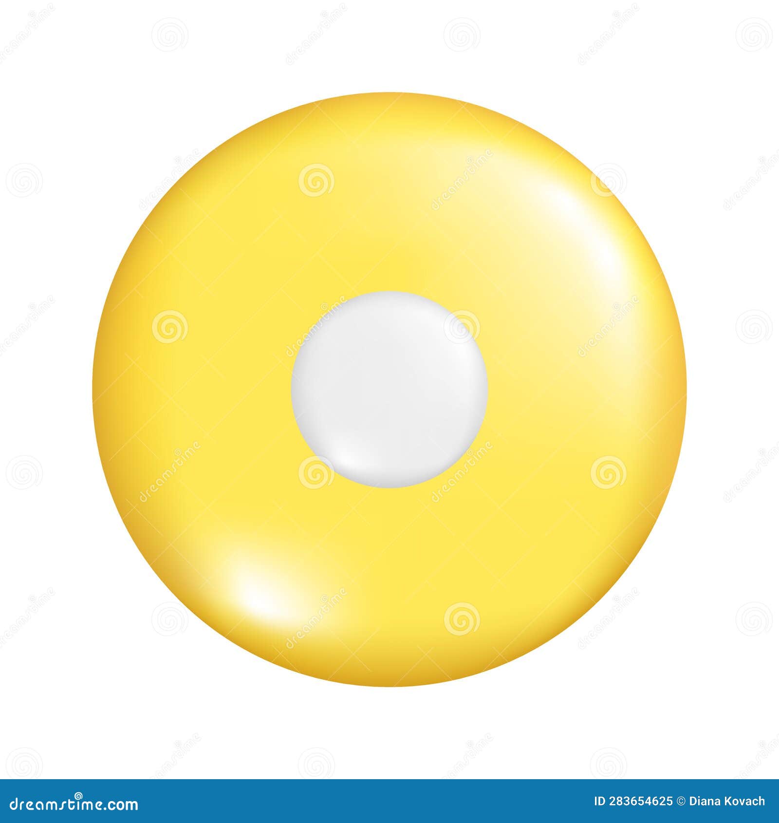 Realistic 3d Yellow Round Sphere Shape with Dot or Point Sign ...