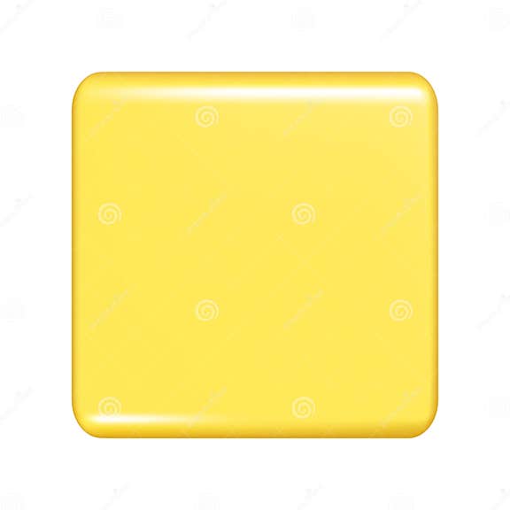 Realistic 3d Yellow Square Frame, Square Button Icon. Decorative 3d ...