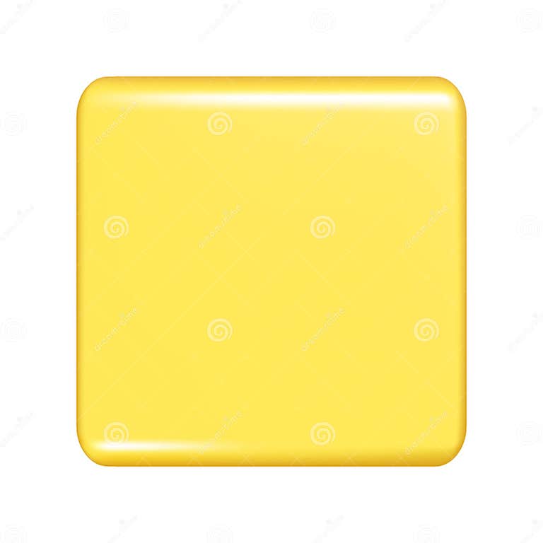 Realistic 3d Yellow Square Frame, Square Button Icon. Decorative 3d ...