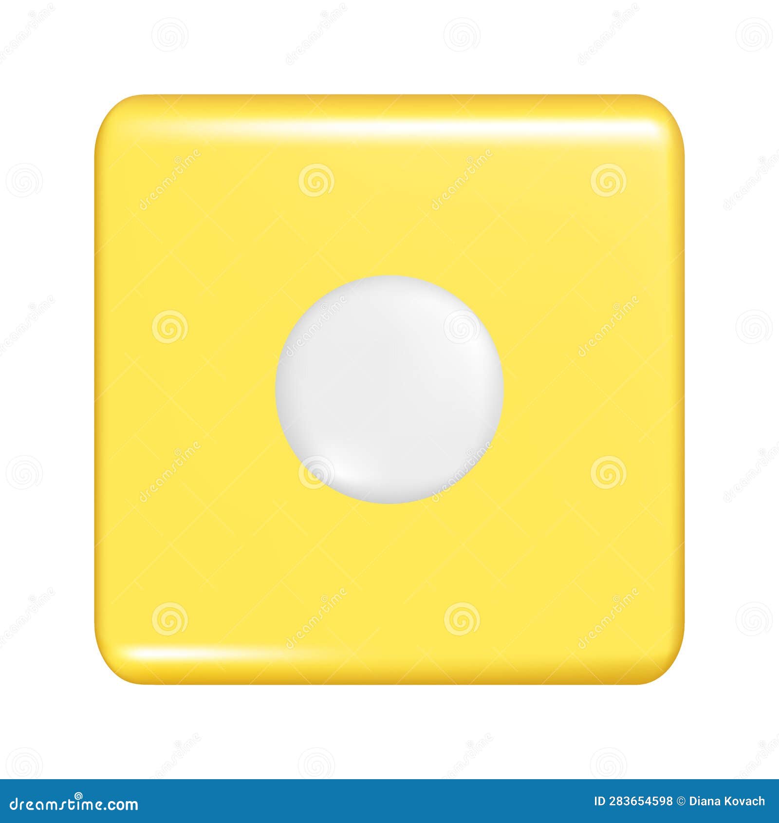 Realistic 3d Yellow Square Shape with Dot or Point Sign. Decorative ...